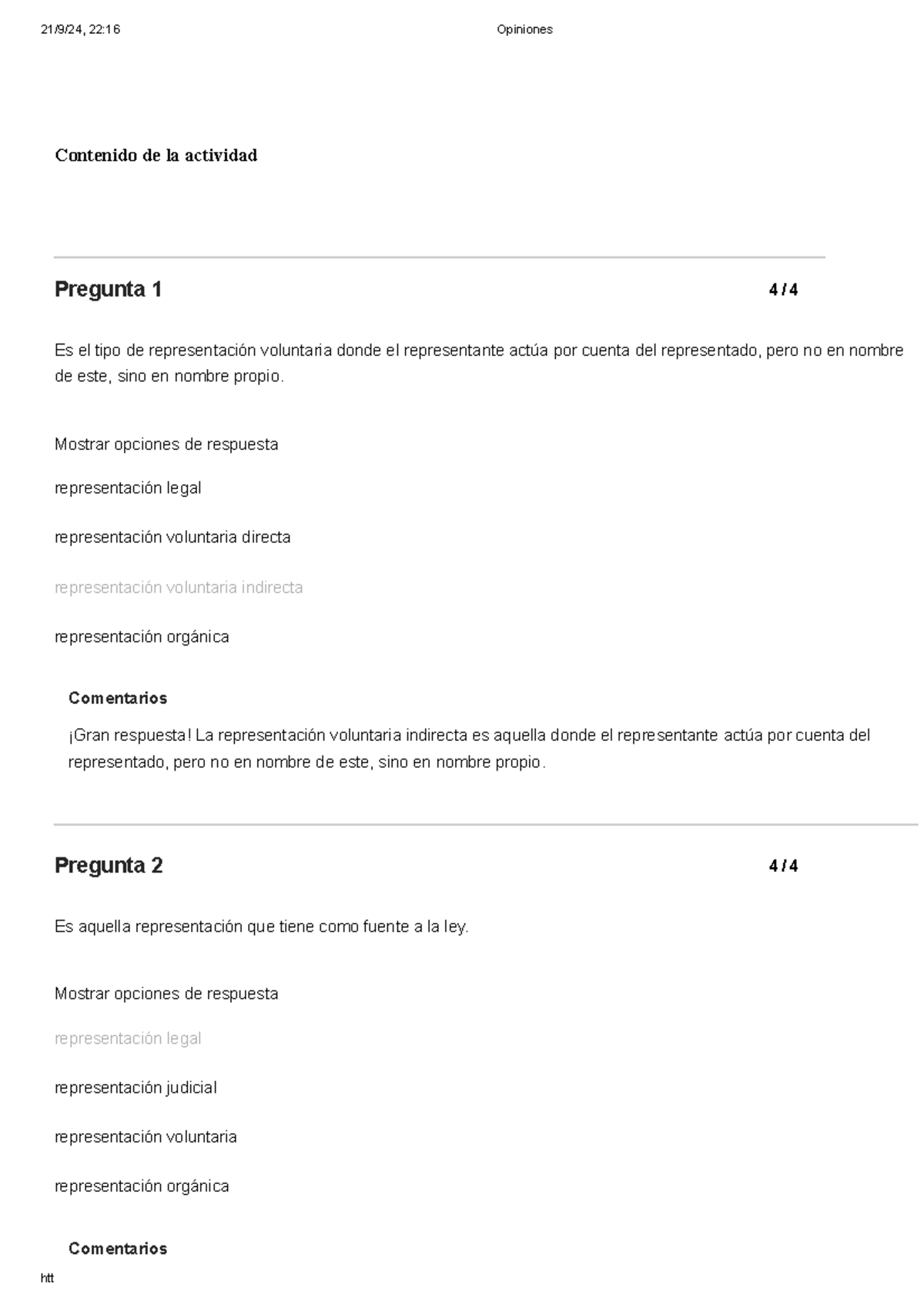 Practica semana 5 civil 2 - Contenido de la actividad Mostrar opciones de respuesta Comentarios ...