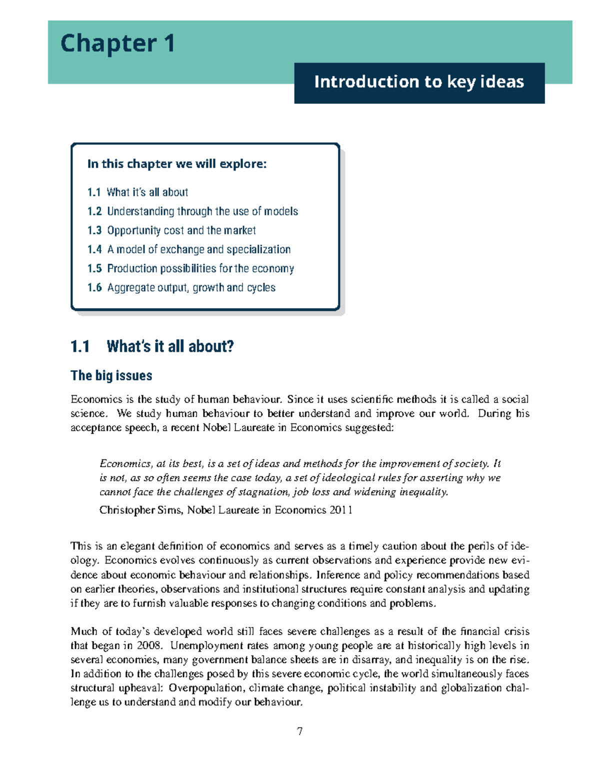Principles of Economics-Ch 01 - Chapter 1 Introduction to key ideas In ...