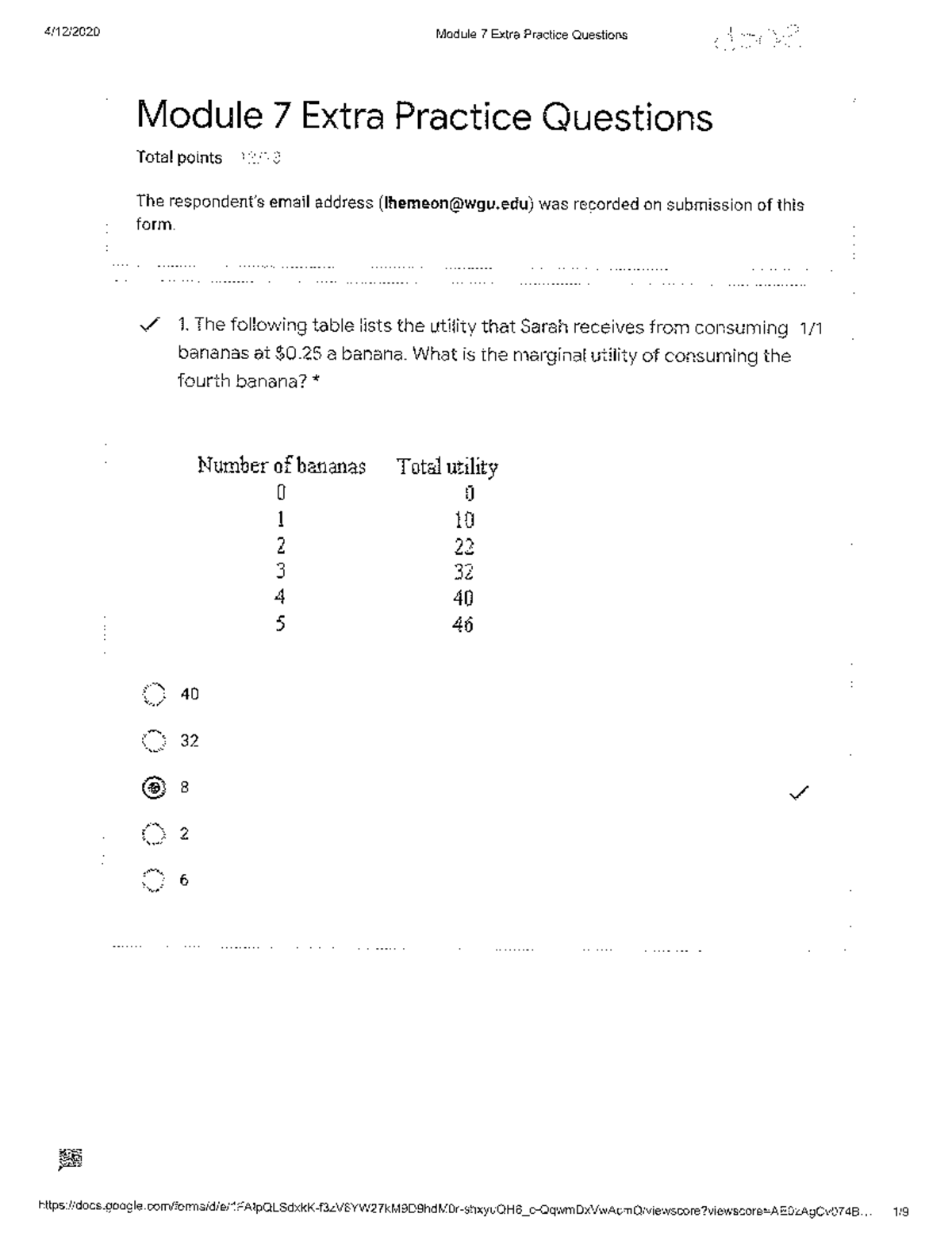 Mod 7 Extra Practice - ECON 2000 - Studocu