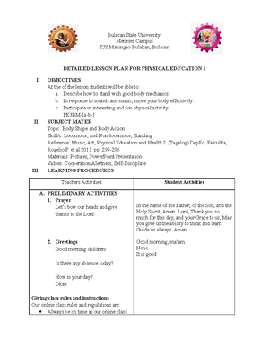Lesson PLAN Motion - Bulacan State University – Meneses Campus TJS ...
