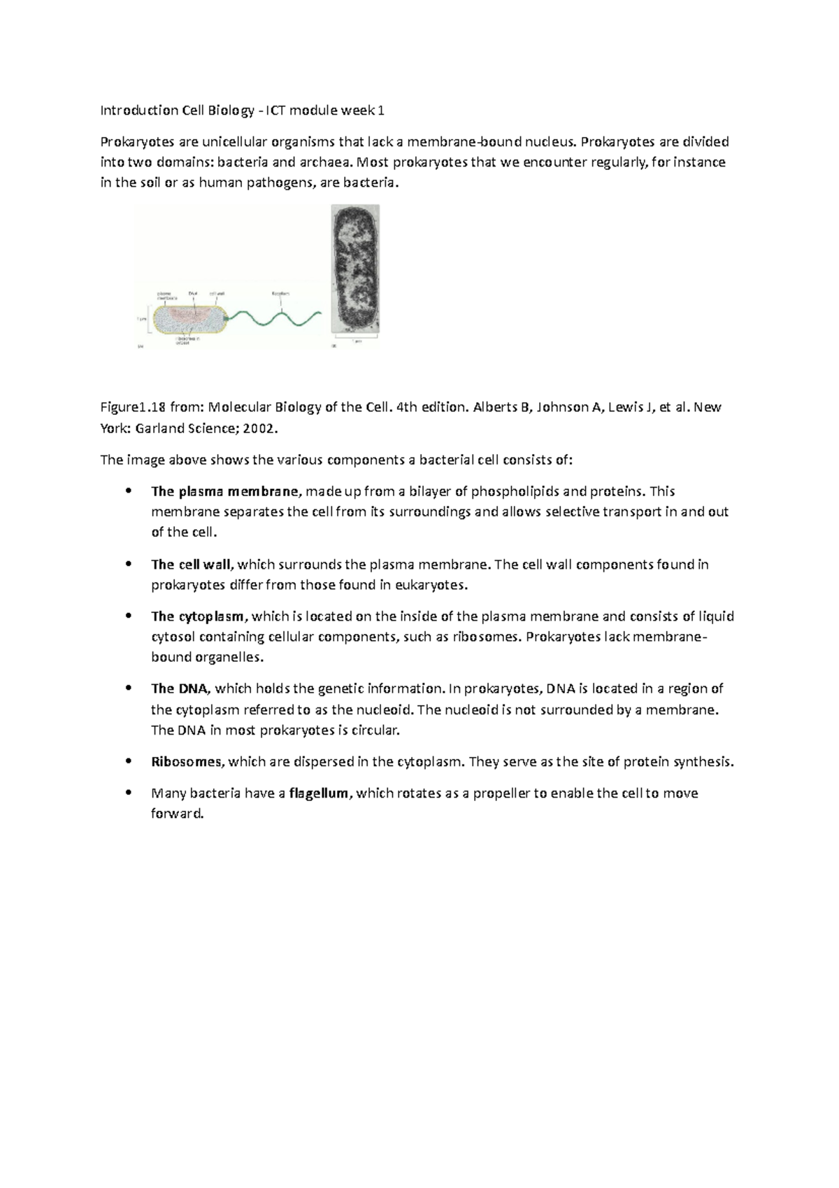 ICB week 1 ICT modules - Introduction Cell Biology - ICT module week 1 ...