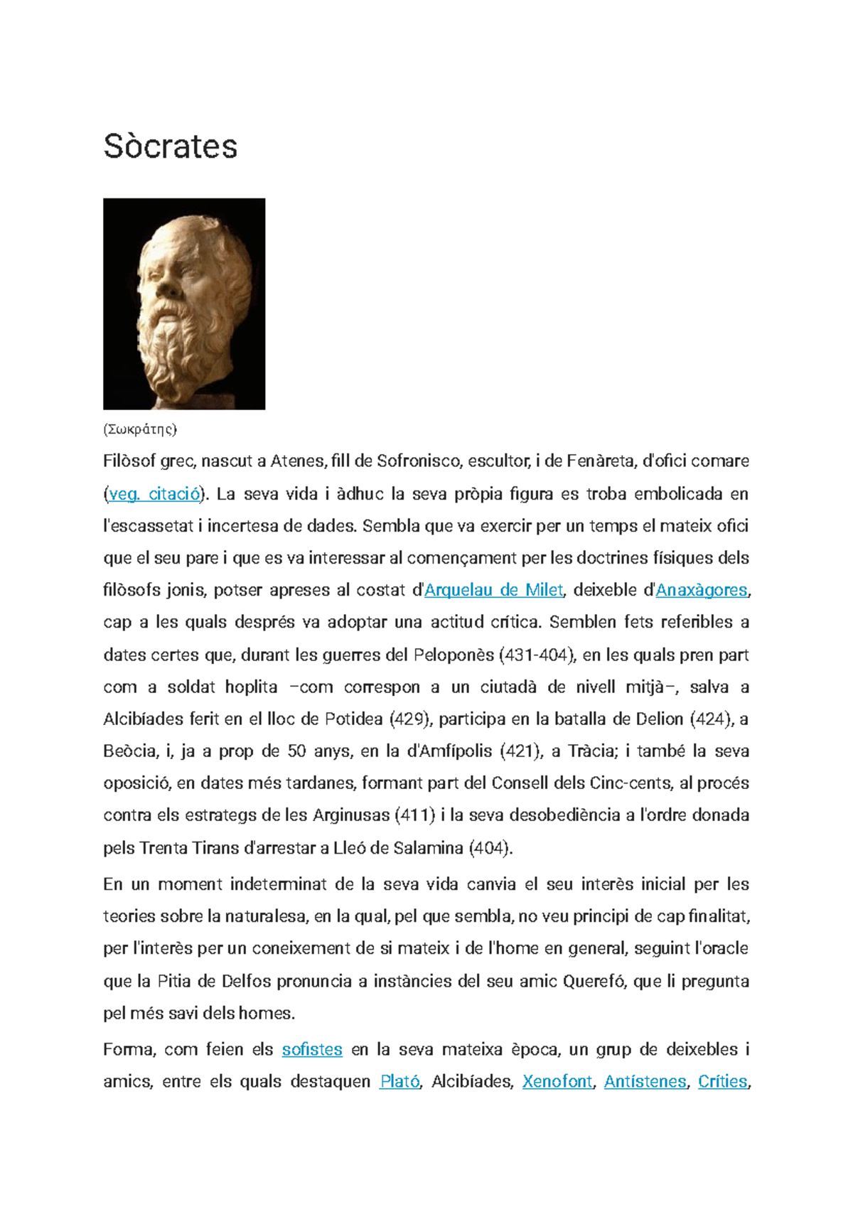 Sòcrates - Filosofy documents - Autor Sòcrates (Σωκράτης) Filòsof grec ...