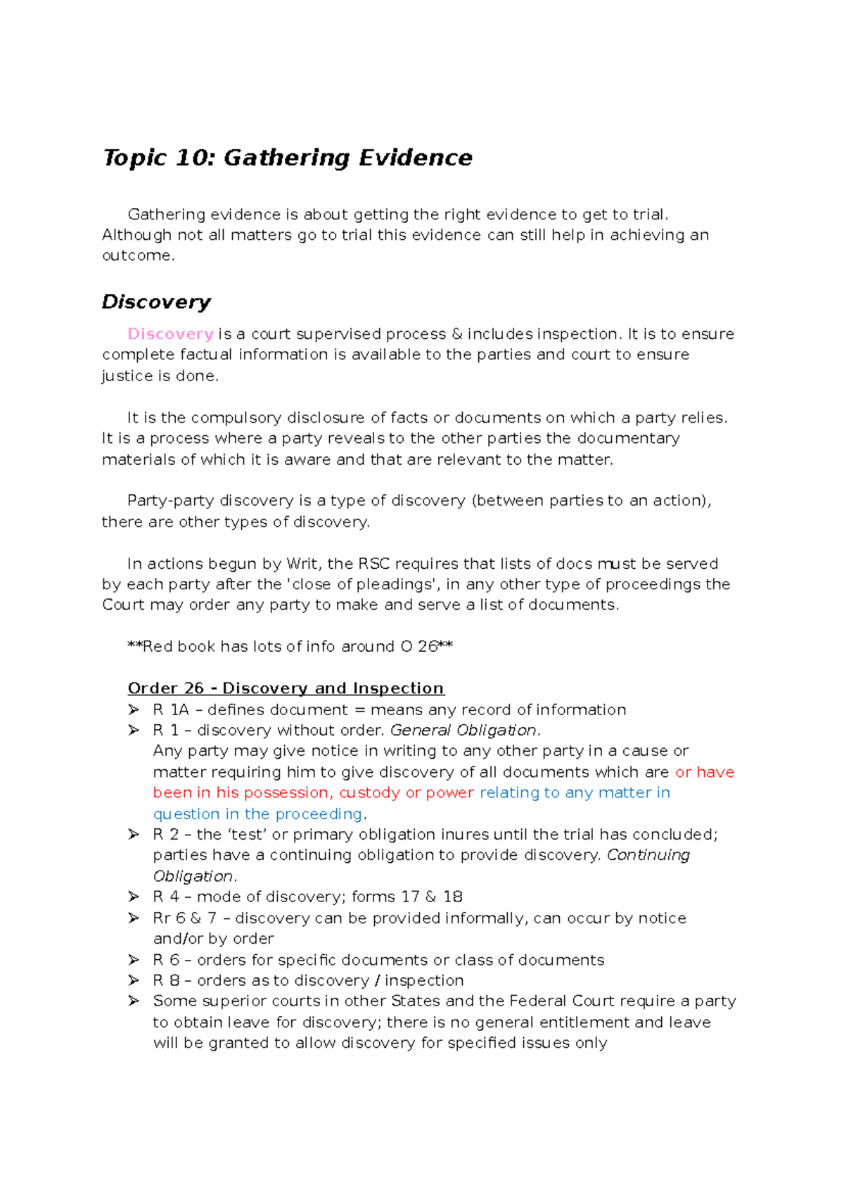 Topic 10 - Gathering Evidence - Topic 10: Gathering Evidence Gathering ...