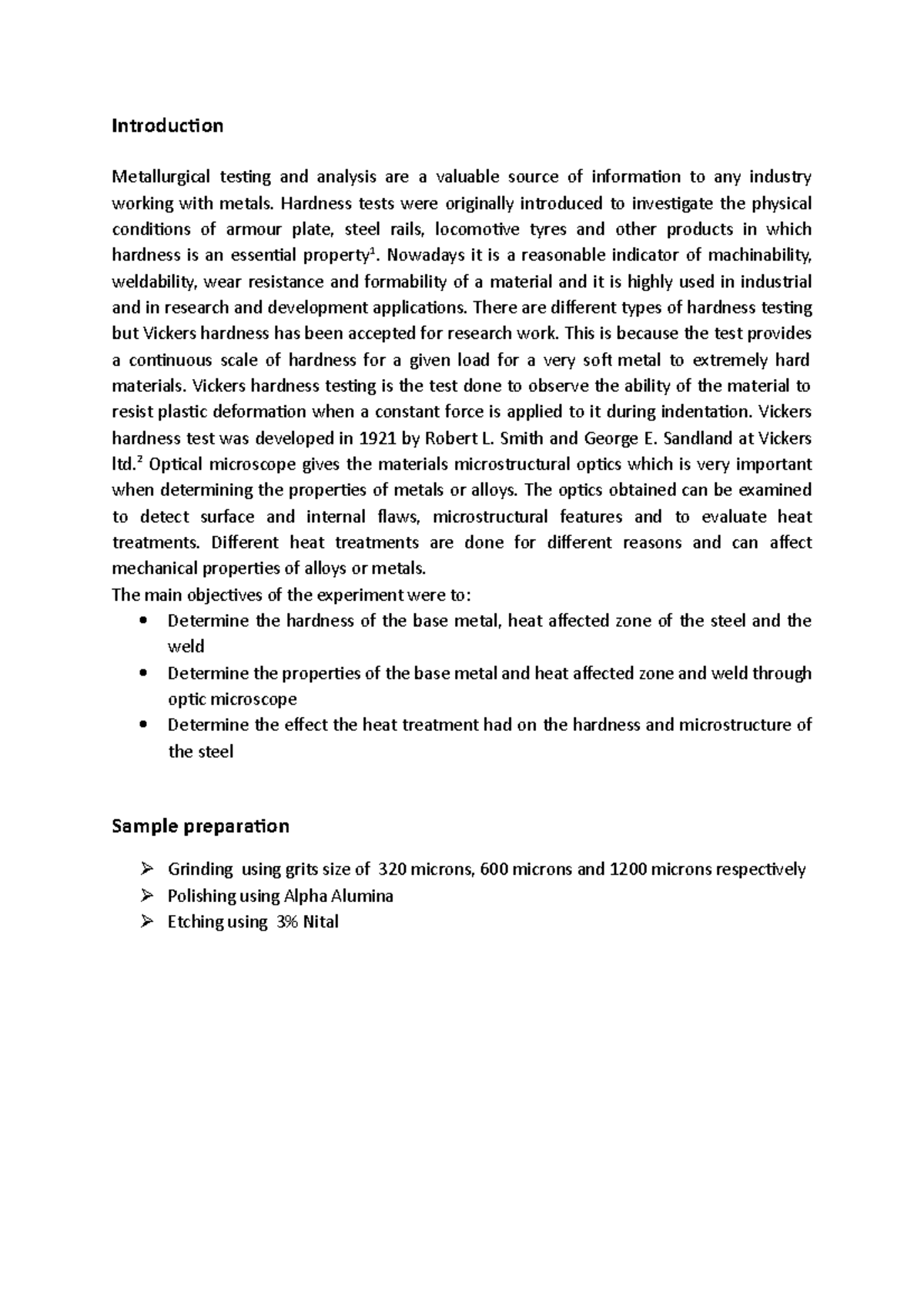 Failure anaysis lab2 report - Introduction Metallurgical testing and ...