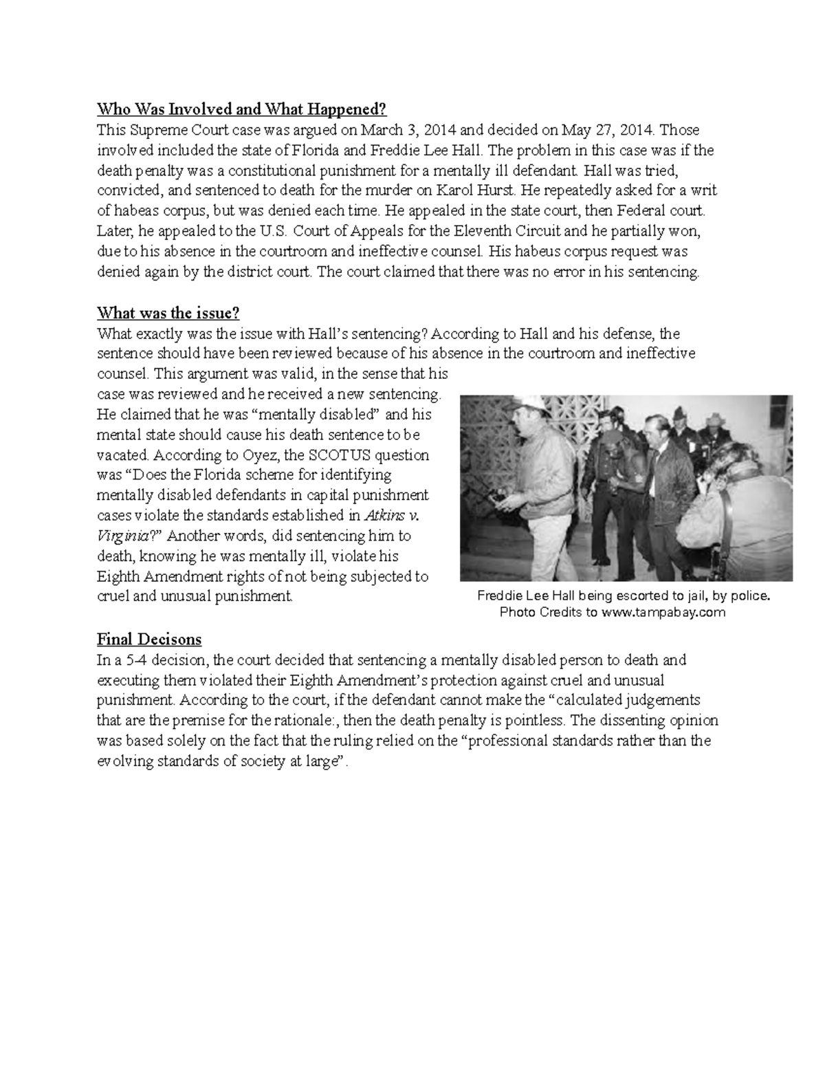 Hall v. Florida Article - Who Was Involved and What Happened? This ...