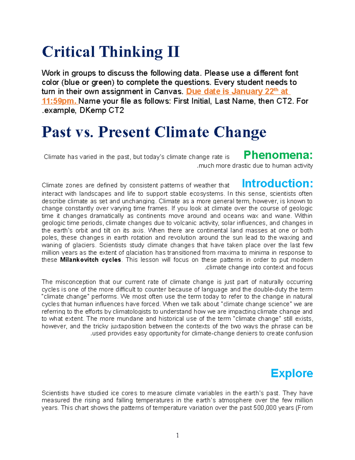 NRay CT 2 - critical thinking - Critical Thinking II Work in groups to ...