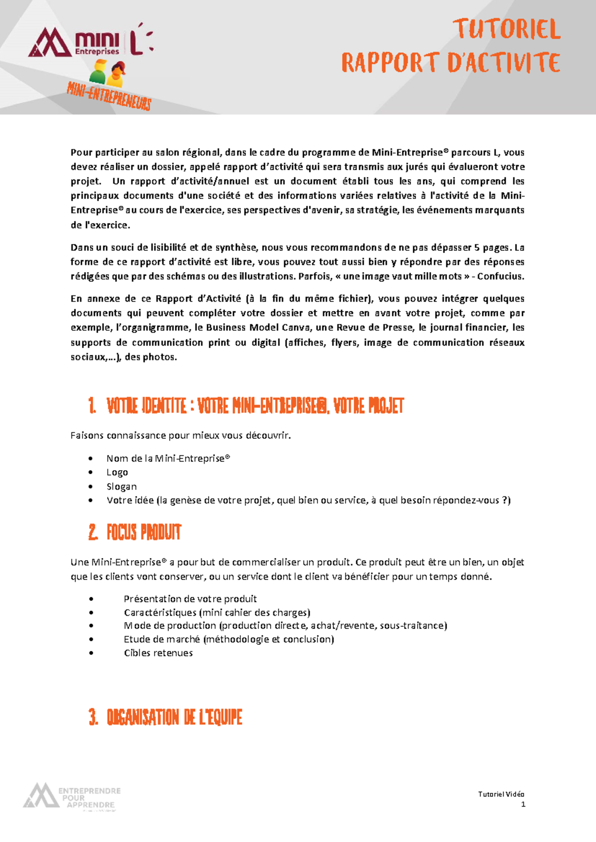 Rédiger son rapport d'activité - lycée - Tutoriel Vidéo 1 TUTORIEL ...