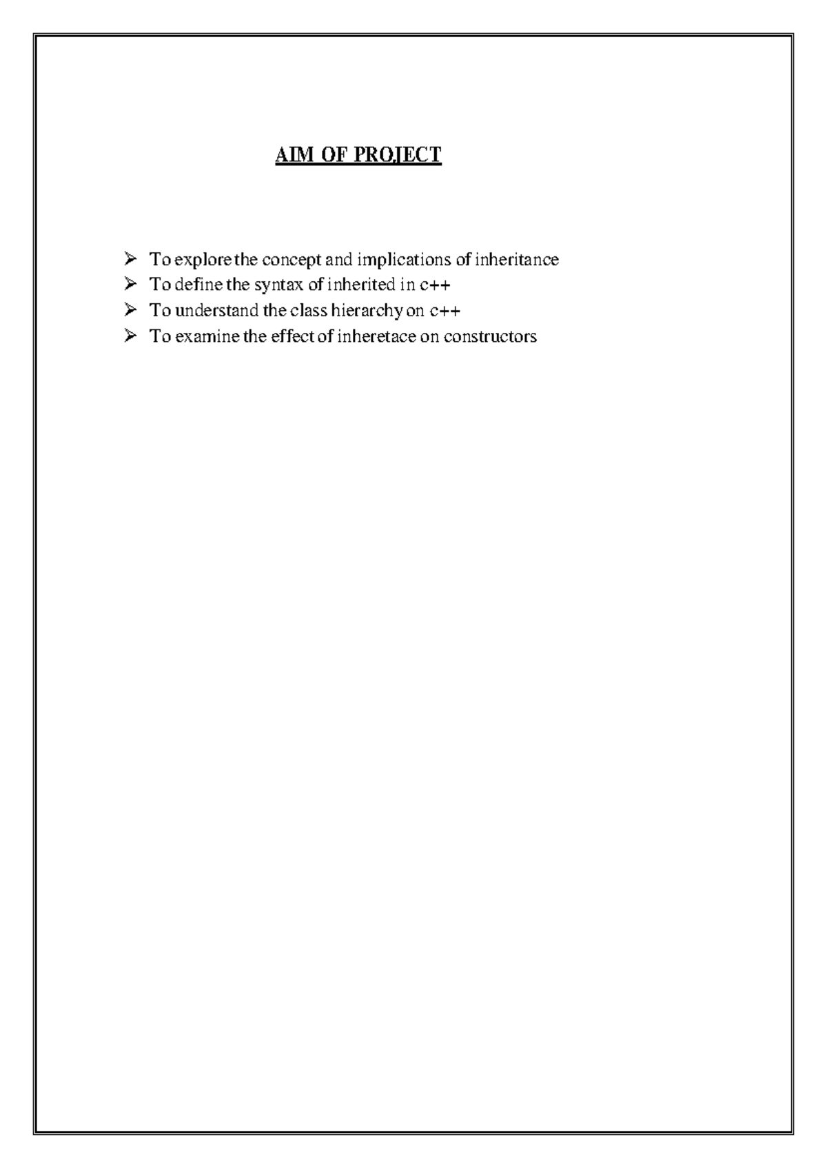 OOP FFF micro - AIM OF PROJECT To explore the concept and implications ...