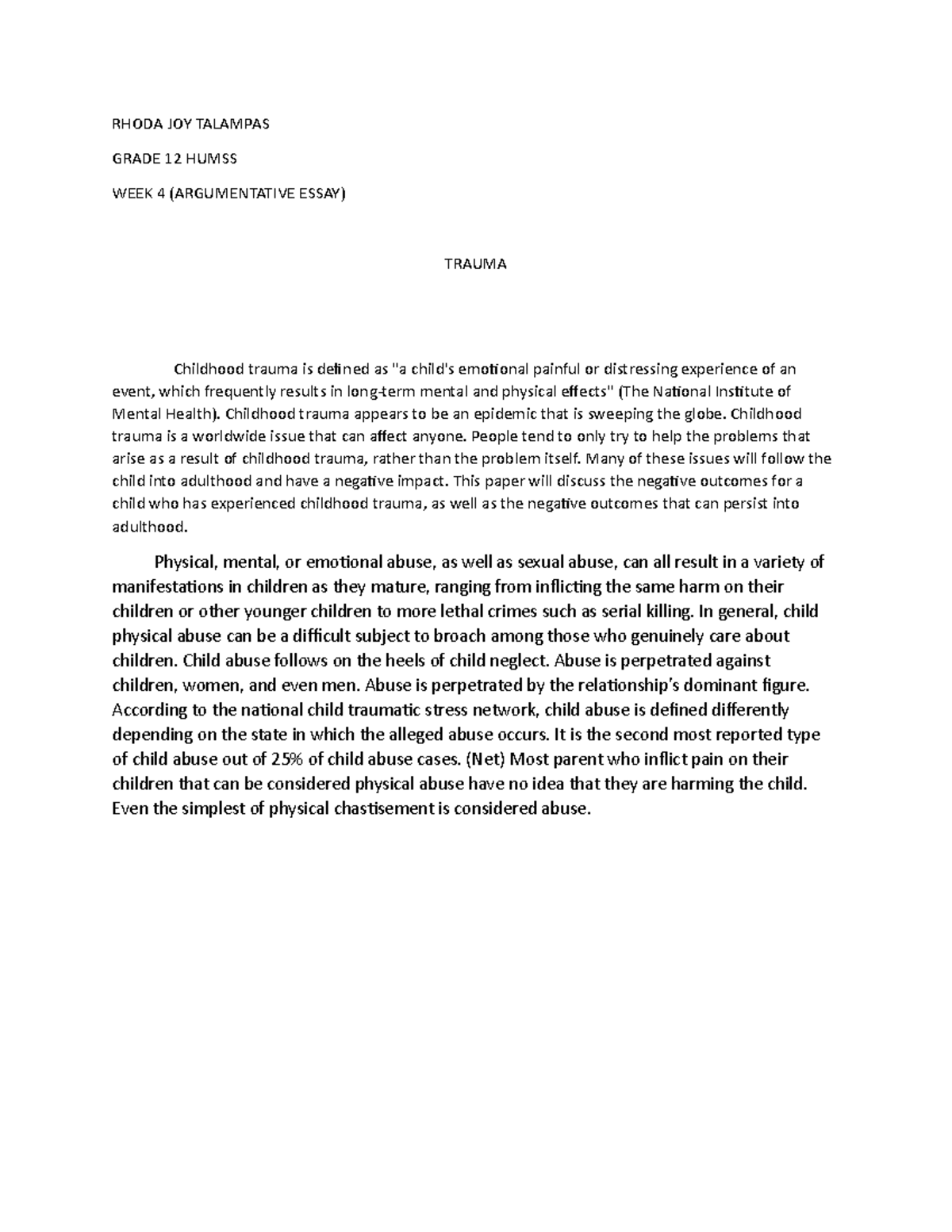 WEEK 4 Talampas lecture notes and reviewer - RHODA JOY TALAMPAS GRADE ...