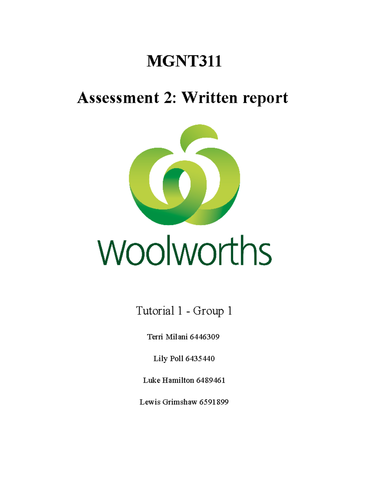 Woolworths direct to boot analysis - Assessment 2: Written report ...
