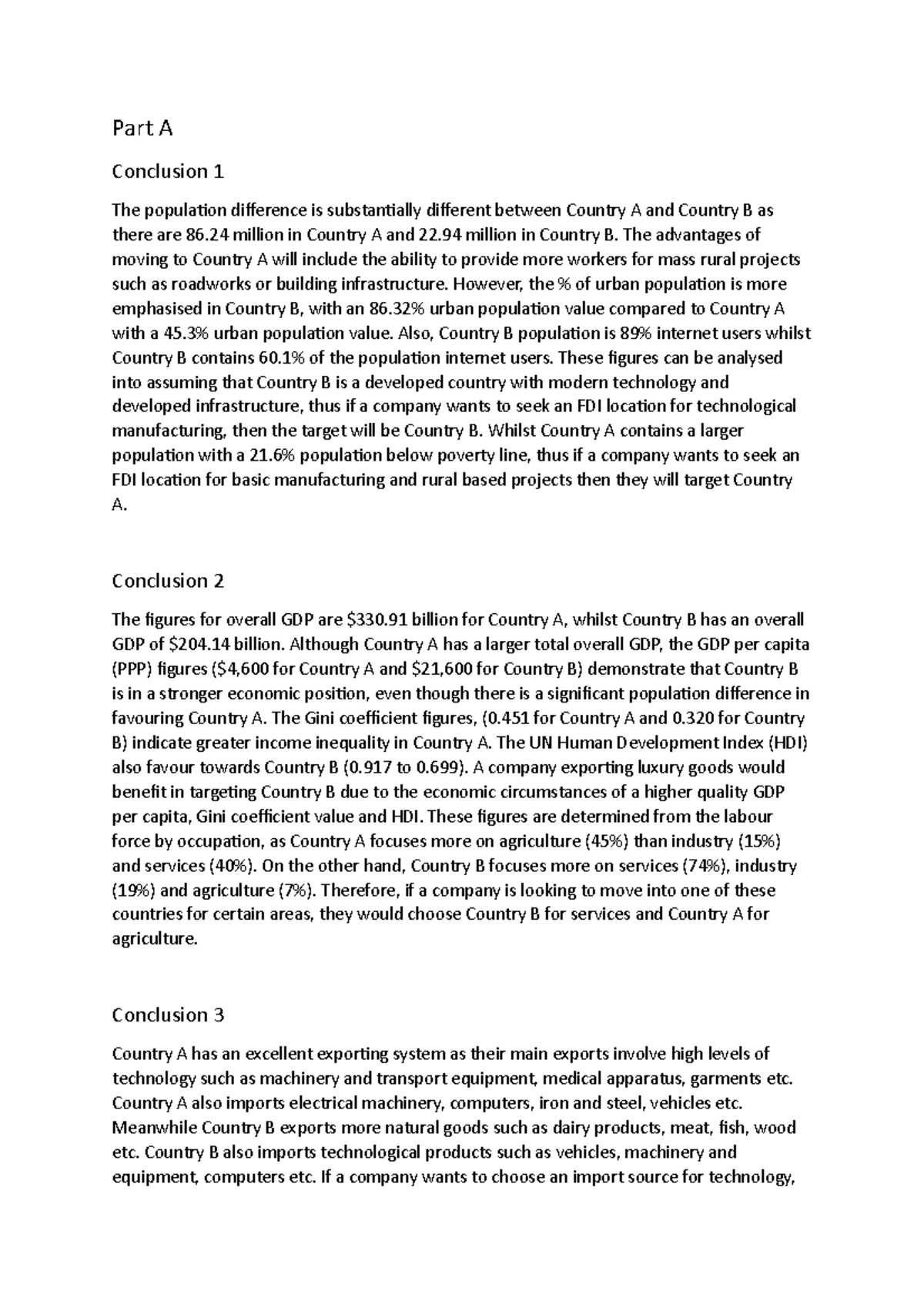 Case Study - Part A Conclusion 1 The population difference is ...