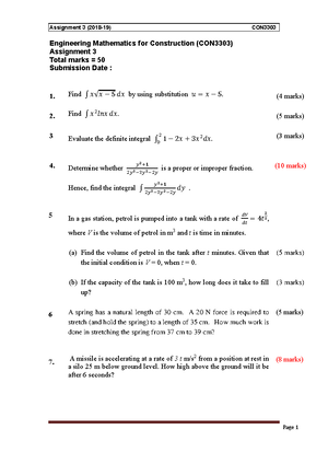 Suggested answer of assignment 3 - Engineering Mathematics for ...