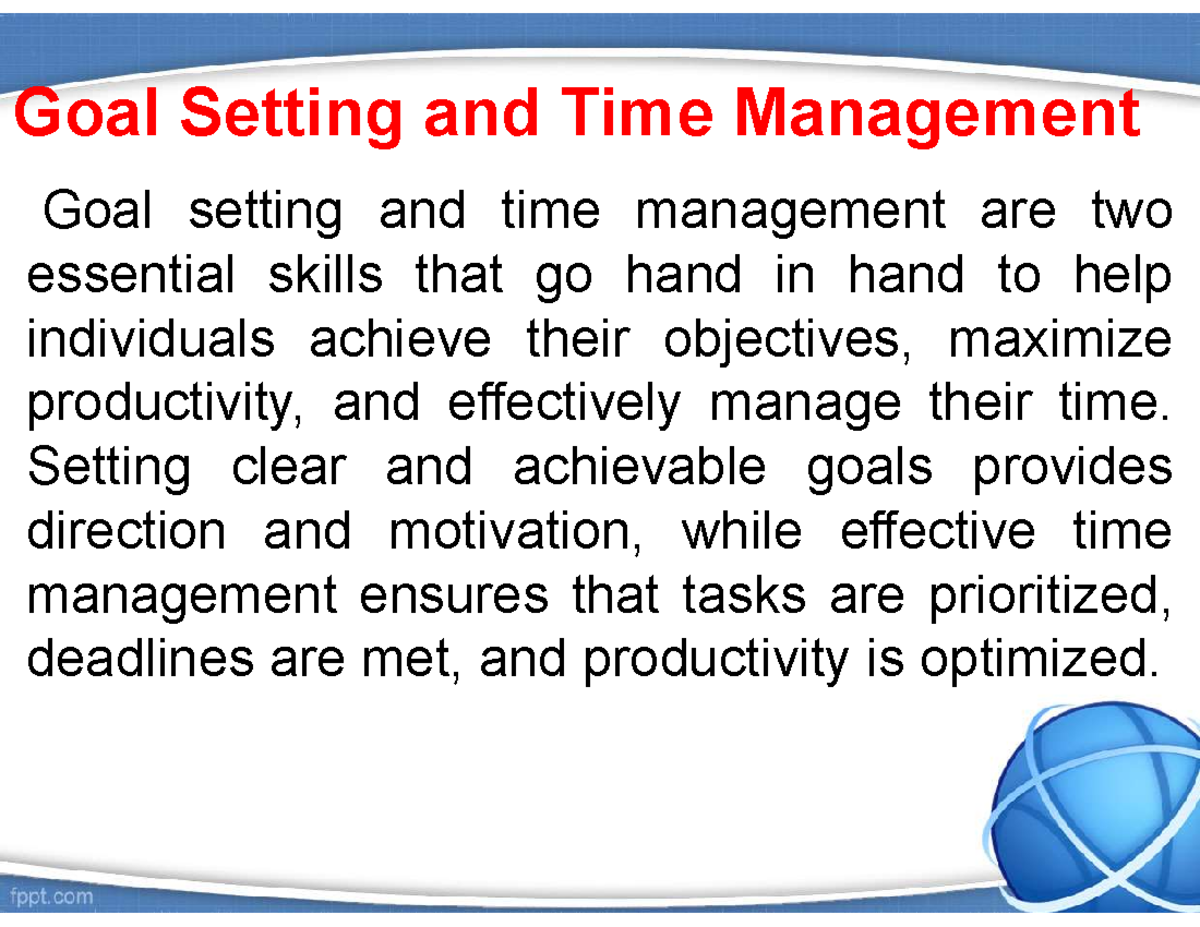 Goal setting and time management-33-47 - Goal Setting and Time ...