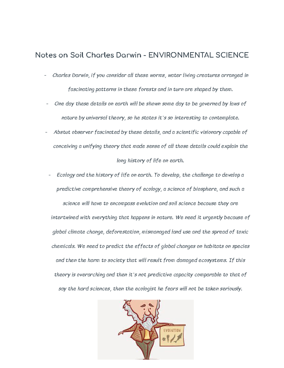 Notes Charles Darwin SOIL - Notes on Soil Charles Darwin ...
