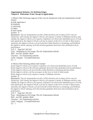 Sample/practice exam 2020, questions and answers - Organizational ...