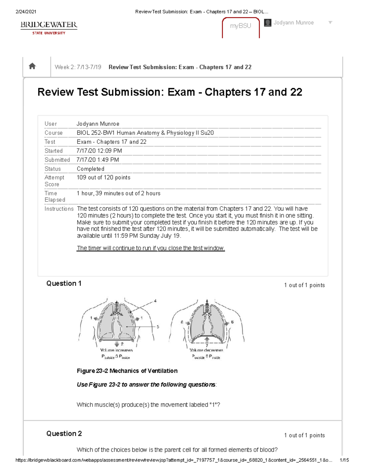 Review Test Submission Exam - Chapters 17 and 22 – BIOL - - StuDocu