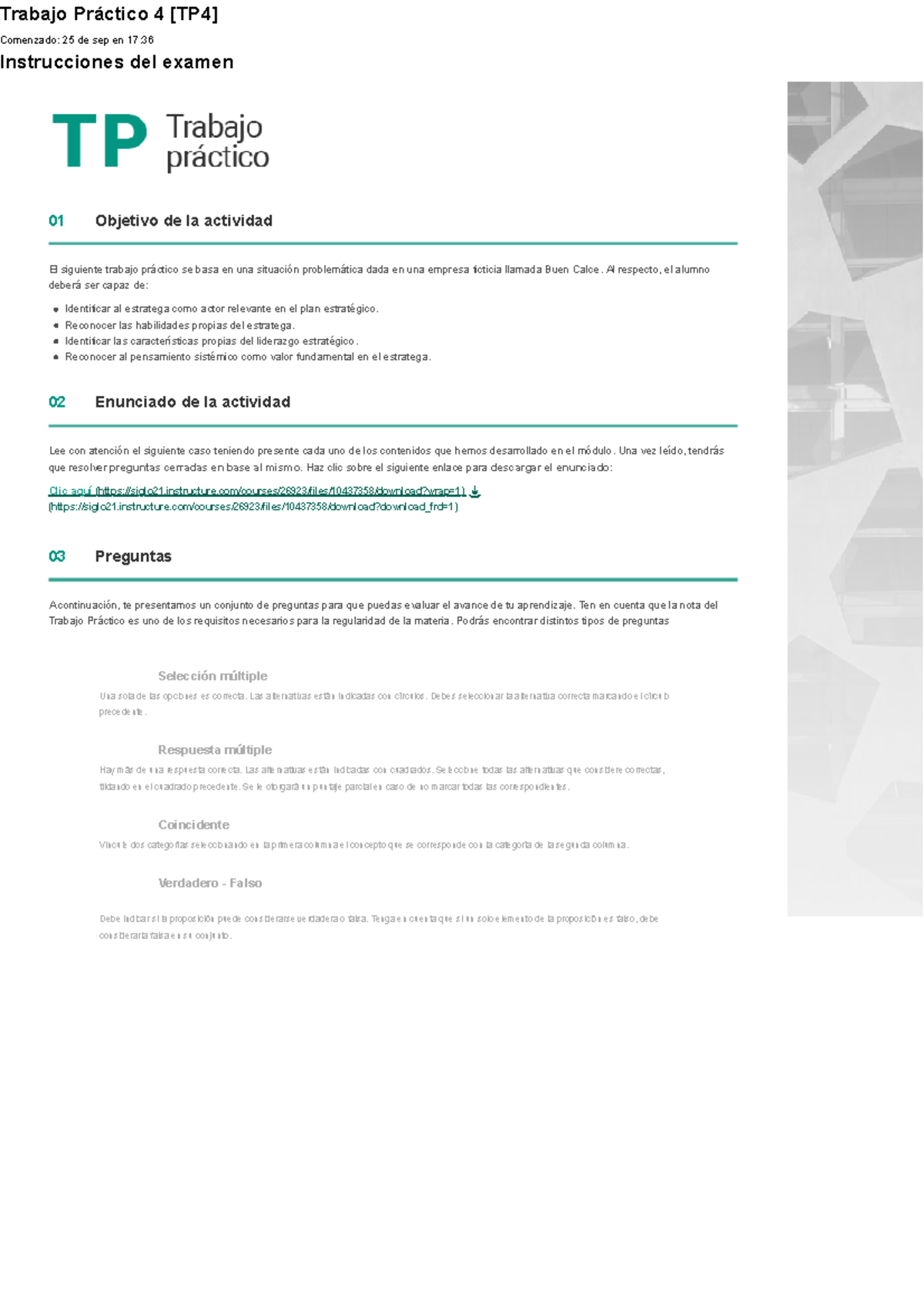 Examen Trabajo Práctico 4 Tp4 Trabajo Práctico 4 Tp4 Comenzado