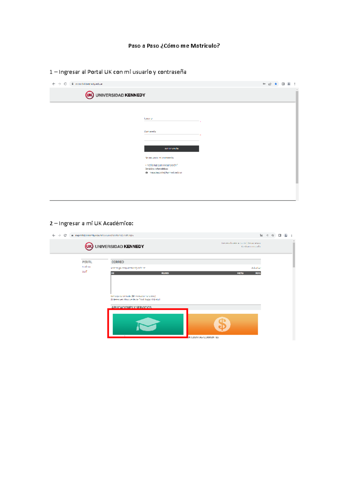 Cómo me matriculo - Paso a Paso ¿Cómo me Matriculo? 1 – Ingresar al ...