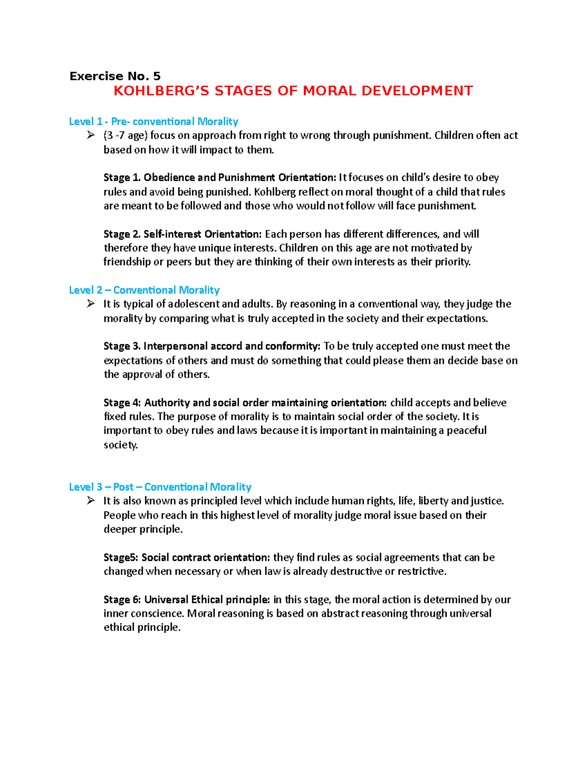 Kohlberg's Stages of Moral Development - Facilitating Learner-Centered ...