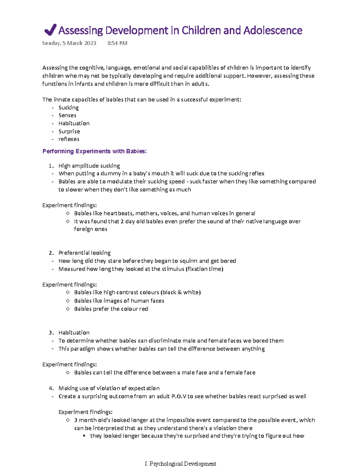 Assessing development in children & adolescents - Assessing the ...