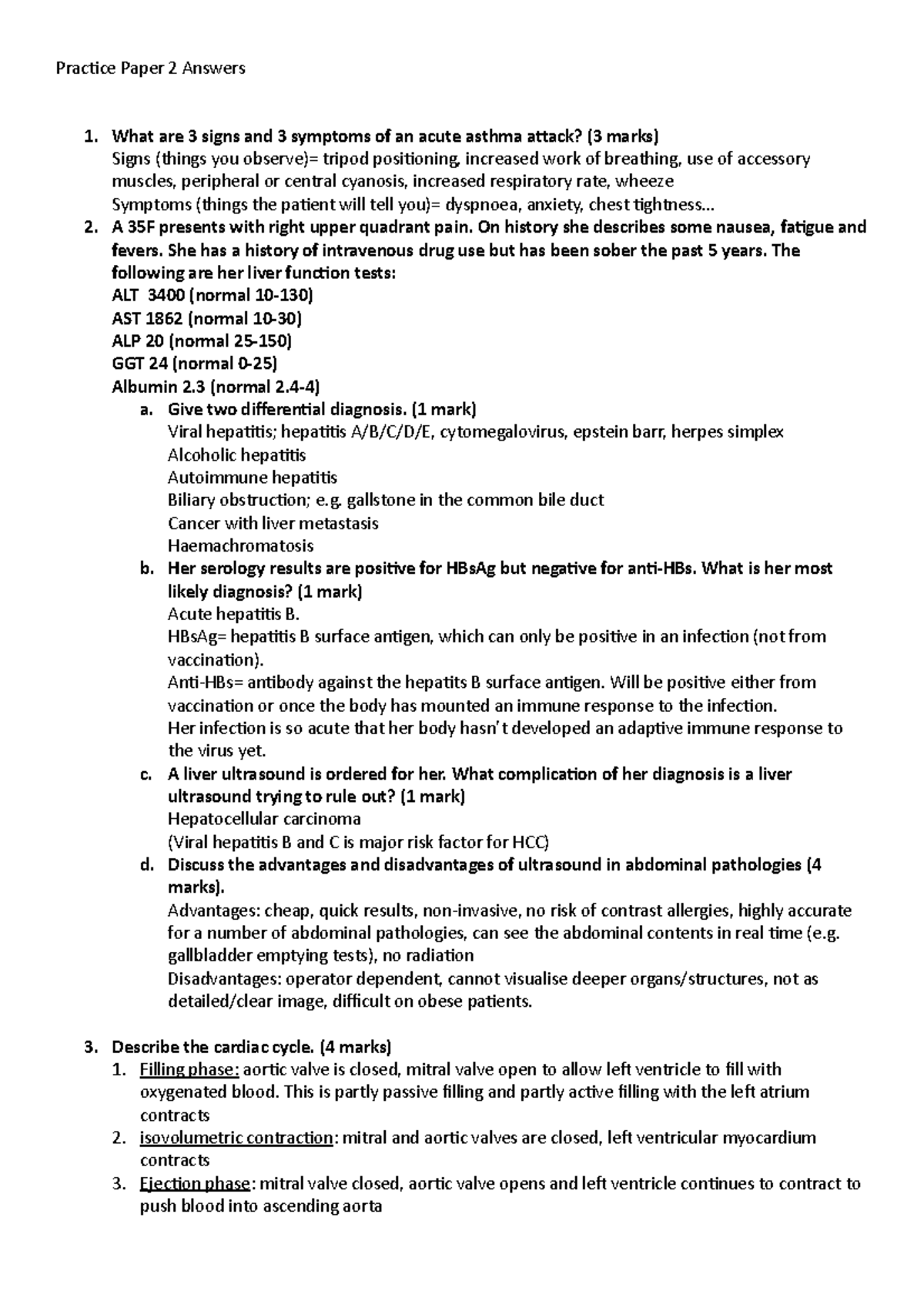 Practice SAQ 2 Answers - Practice Paper 2 Answers What are 3 signs and ...