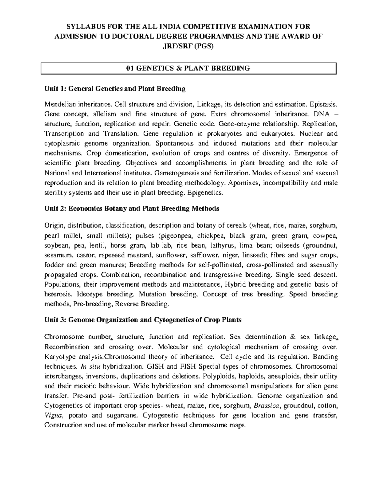ICAR Syllabus Ph D - abm - SYLLABUS FOR THE ALL INDIA COMPETITIVE ...