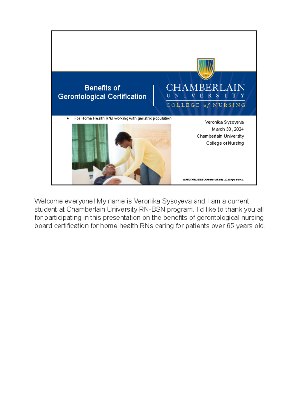 NR447 Wk4 Part 2 Power Point Presentation Sysoyeva Veronika - Welcome everyone! My name is ...