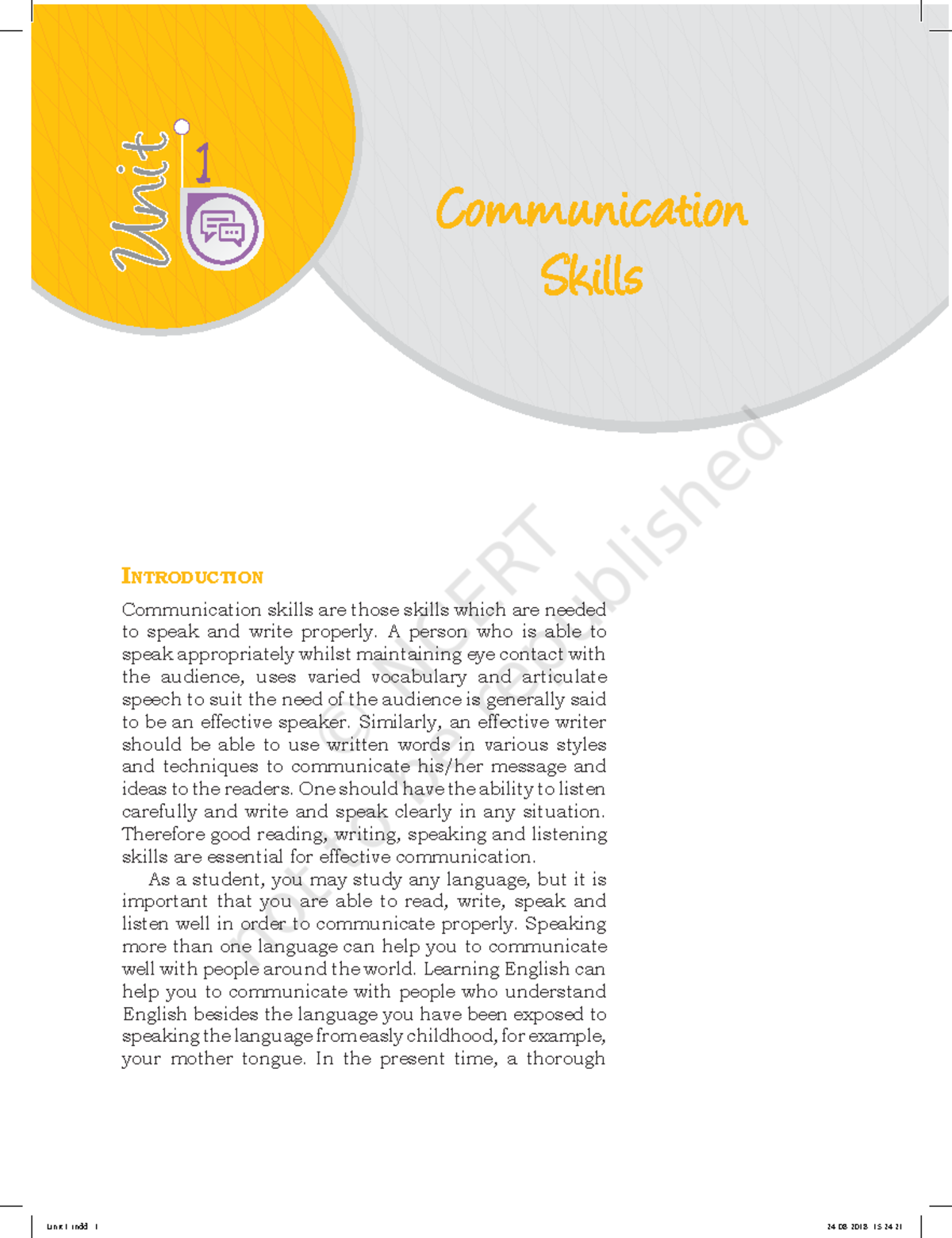 Communication Skills - IntroductIon Communication skills are those ...
