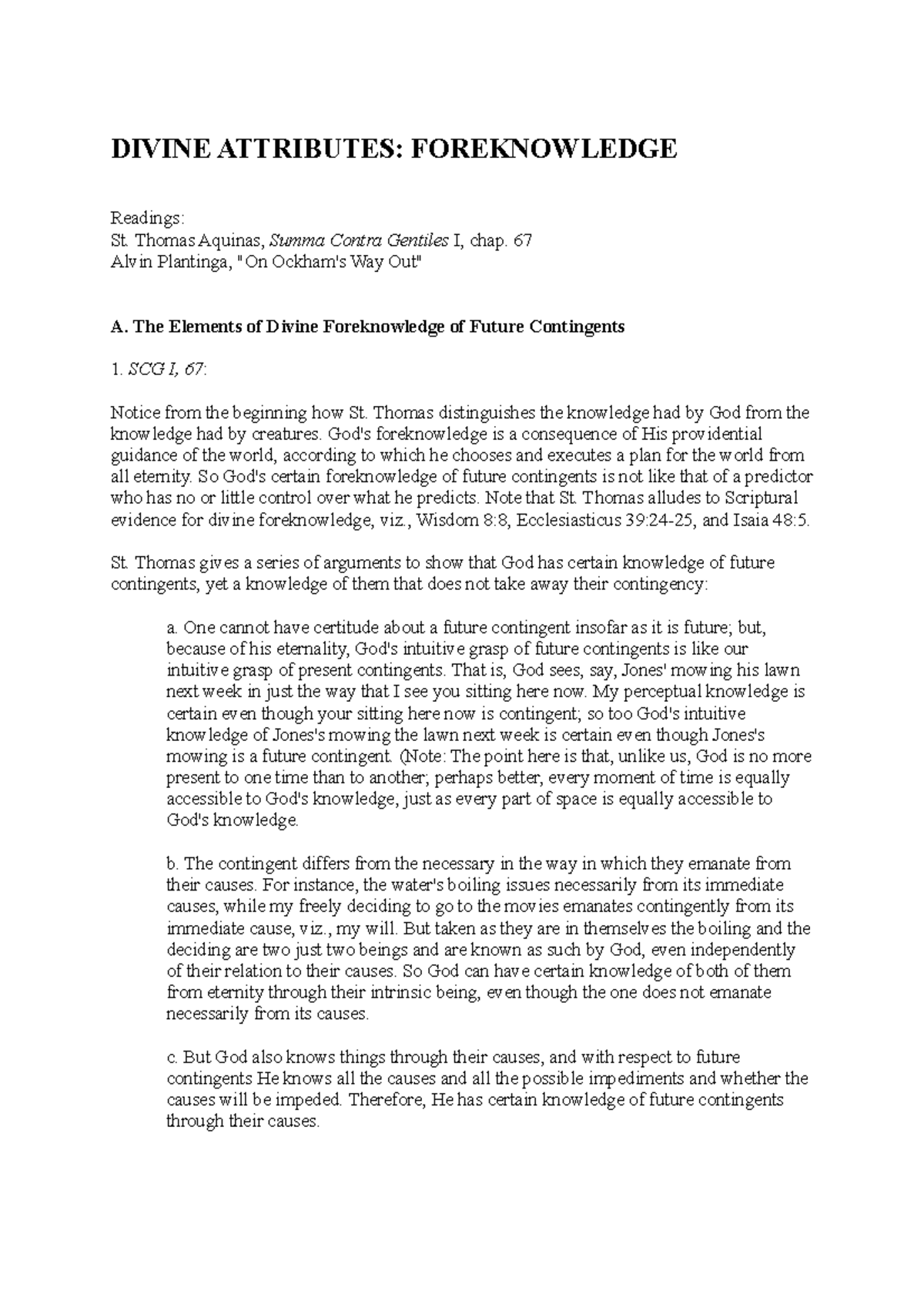 DIVINE ATTRIBUTES: FOREKNOWLEDGE - DIVINE ATTRIBUTES: FOREKNOWLEDGE ...