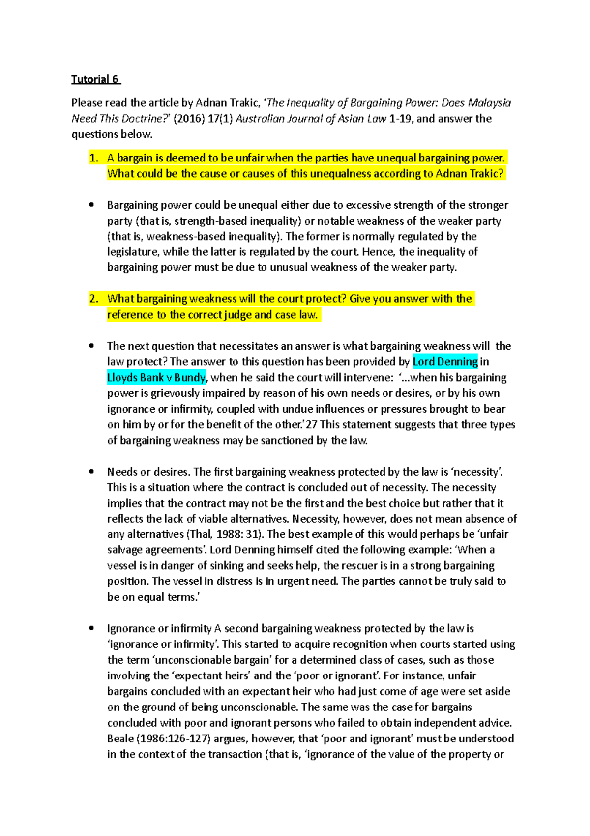 Consumer tutorial 6 week 7 - Tutorial 6 Please read the article by ...
