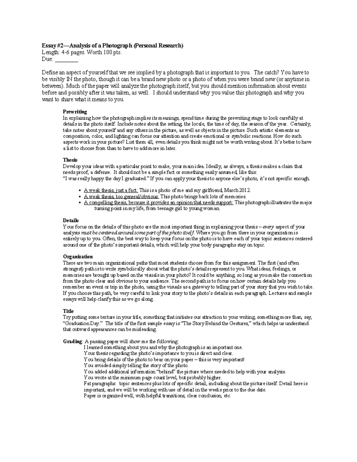 Essay #2 - Photo - Essay #2—Analysis of a Photograph (Personal Research ...