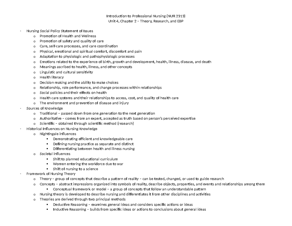 U4 C2 Notes - Summary Lippincott Coursepoint for Taylor's Fundamentals ...