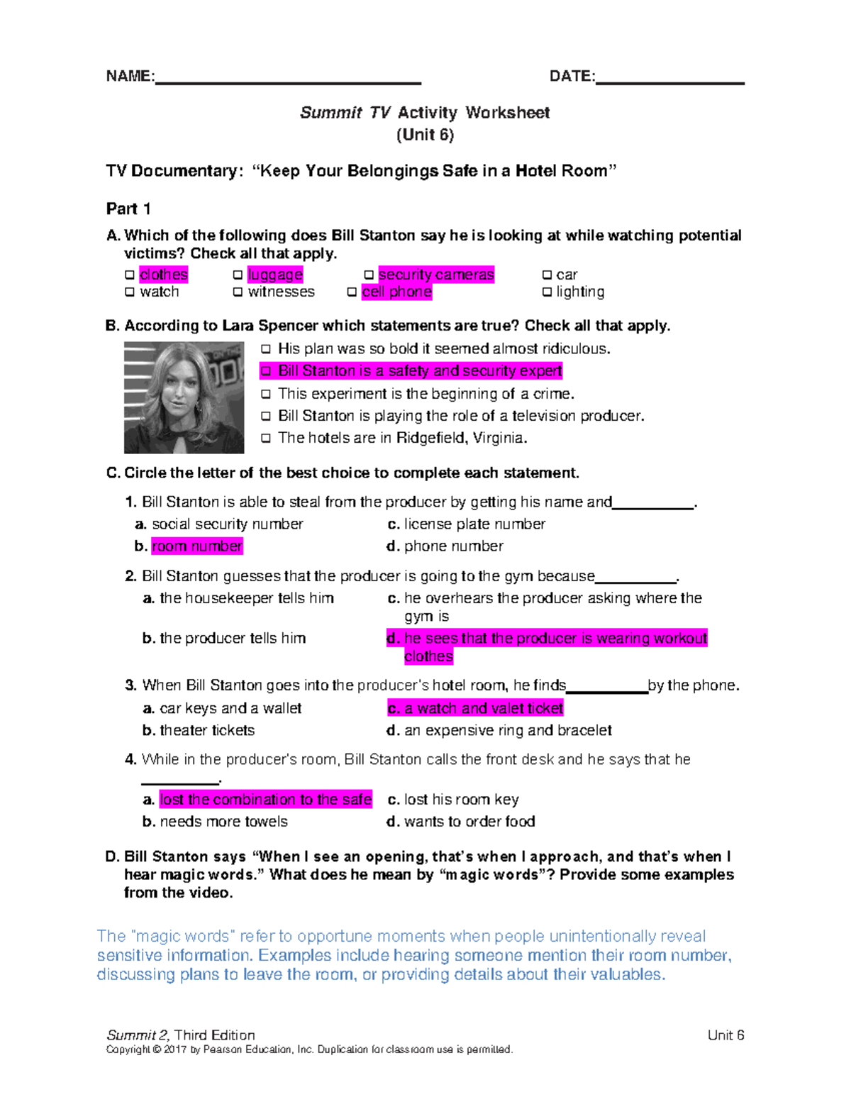 Summit TV Scarleth M Welchez - NAME: DATE: Summit TV Activity Worksheet ...