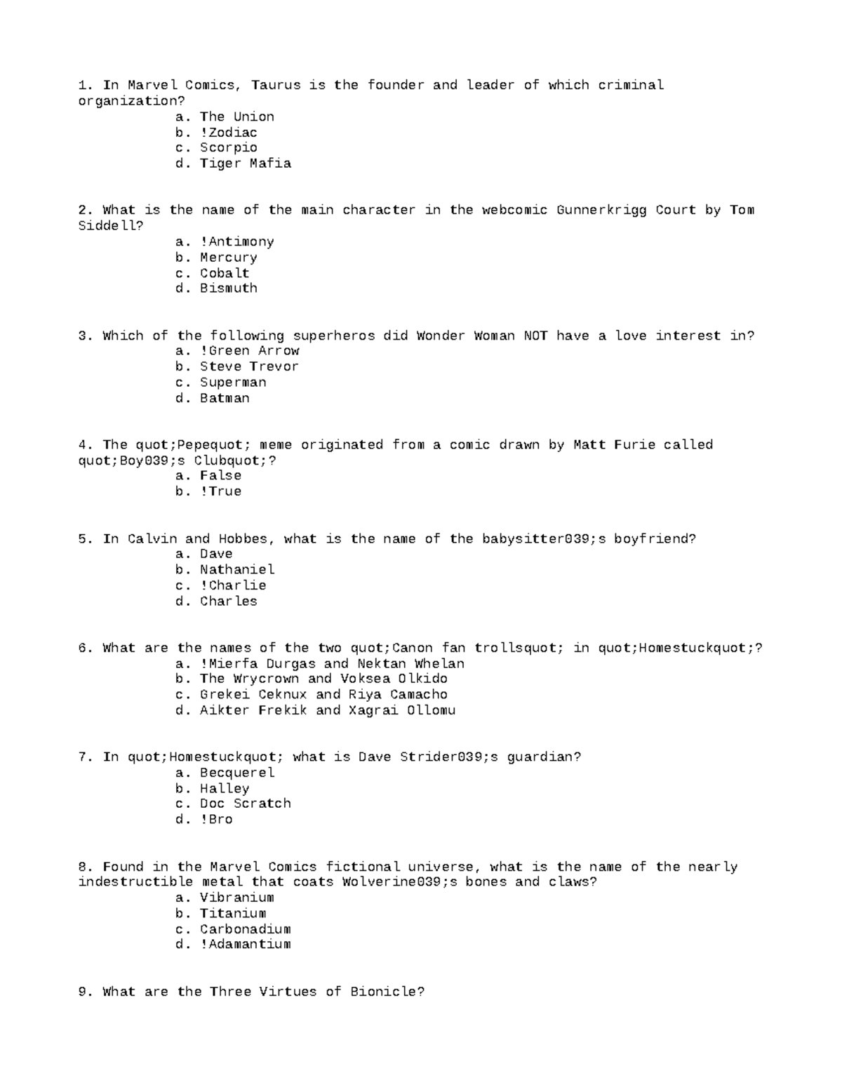 BIO253 Cheat Sheet 2 - Greek Mythology - In Marvel Comics, Taurus is ...