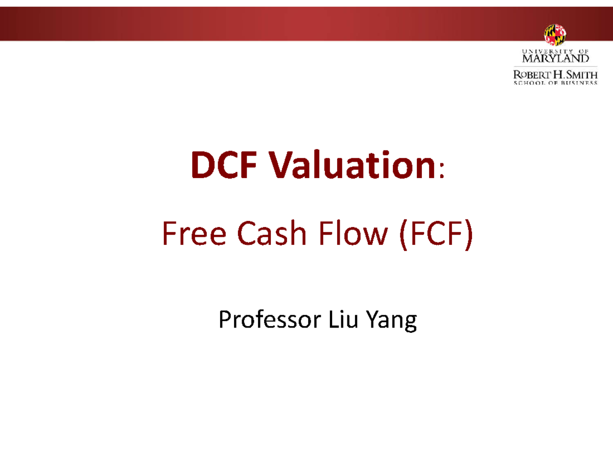 DCF 3 FCF - DCF Valuation based on FCF - DCF Valuation : Free Cash Flow ...
