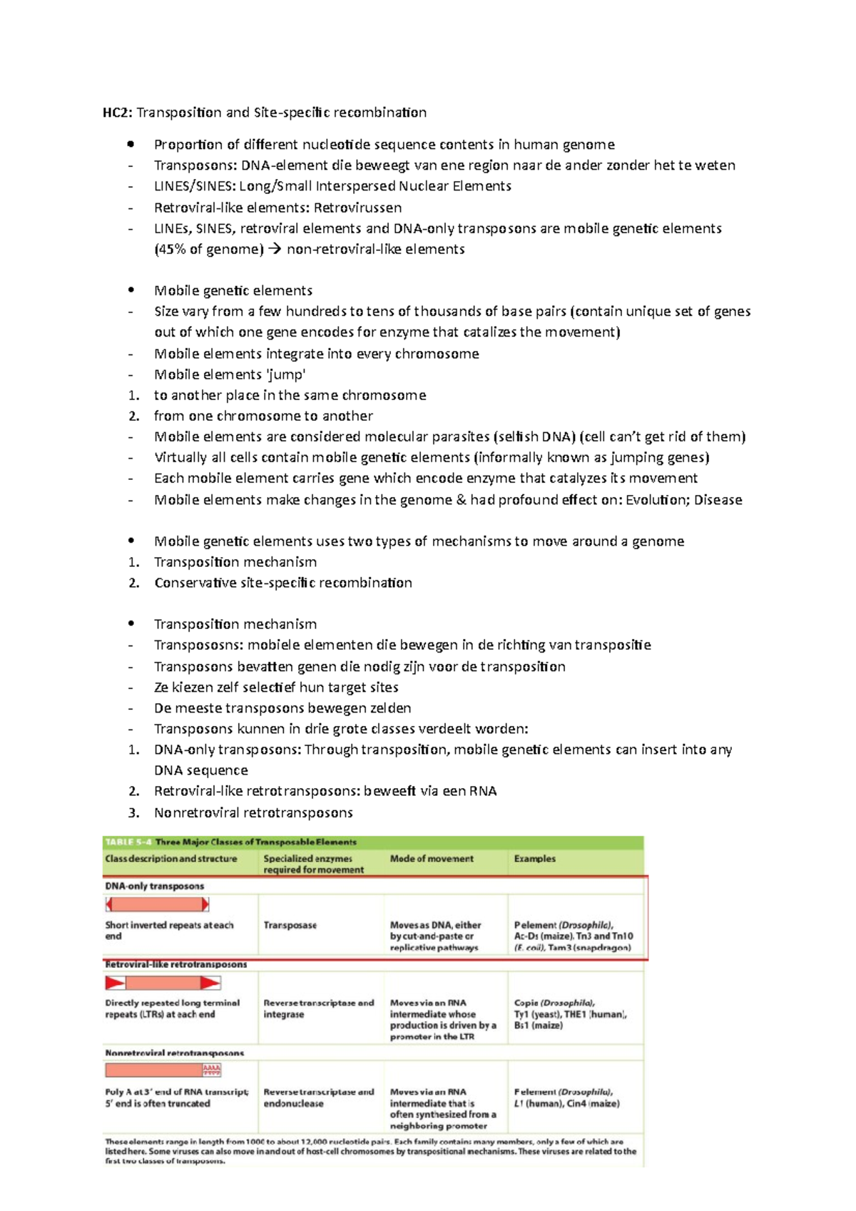 Hoorcollege 2. transposition and site-specific recombination - HC2 ...