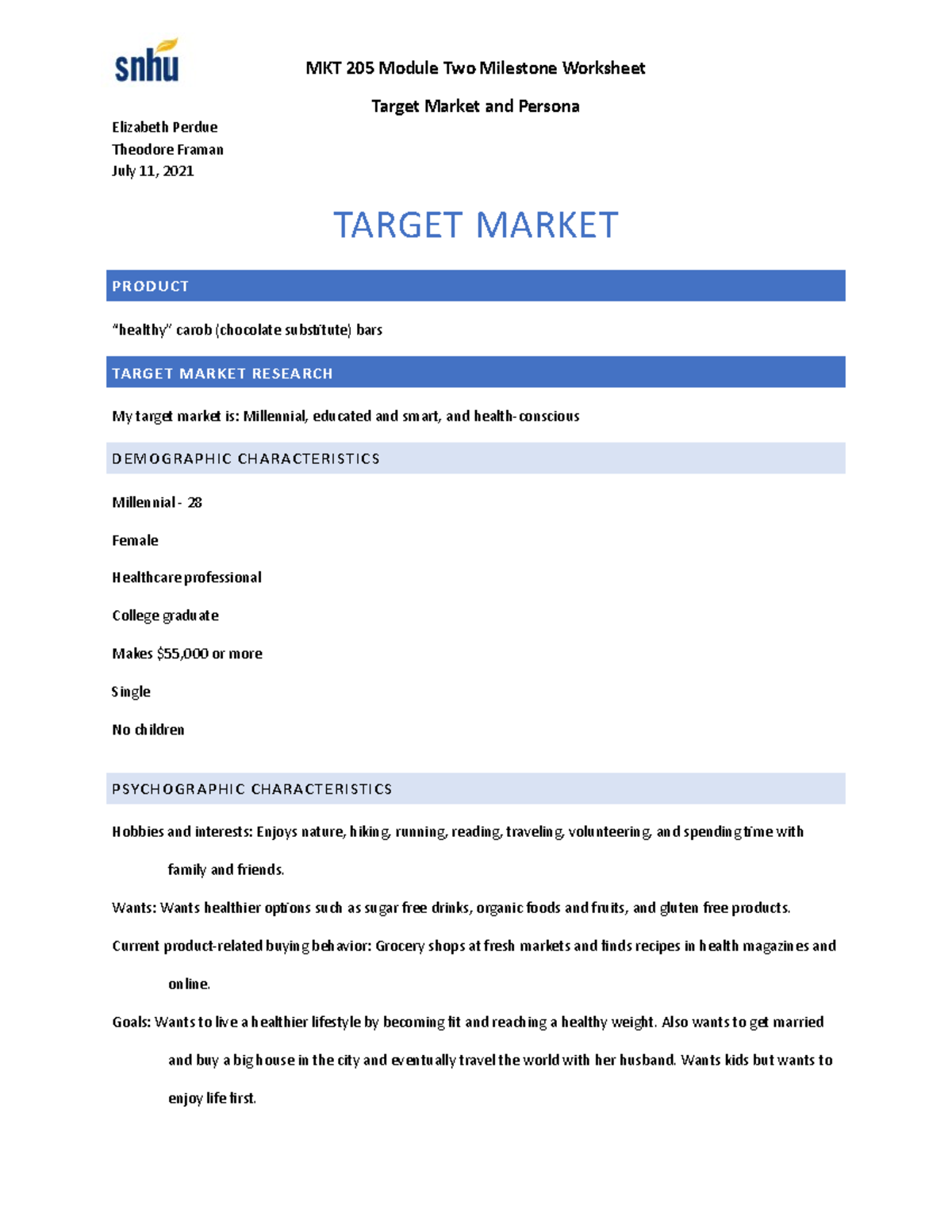 MKT205 Module Two Milestone Applied Marketing Strategies - MKT 205 ...