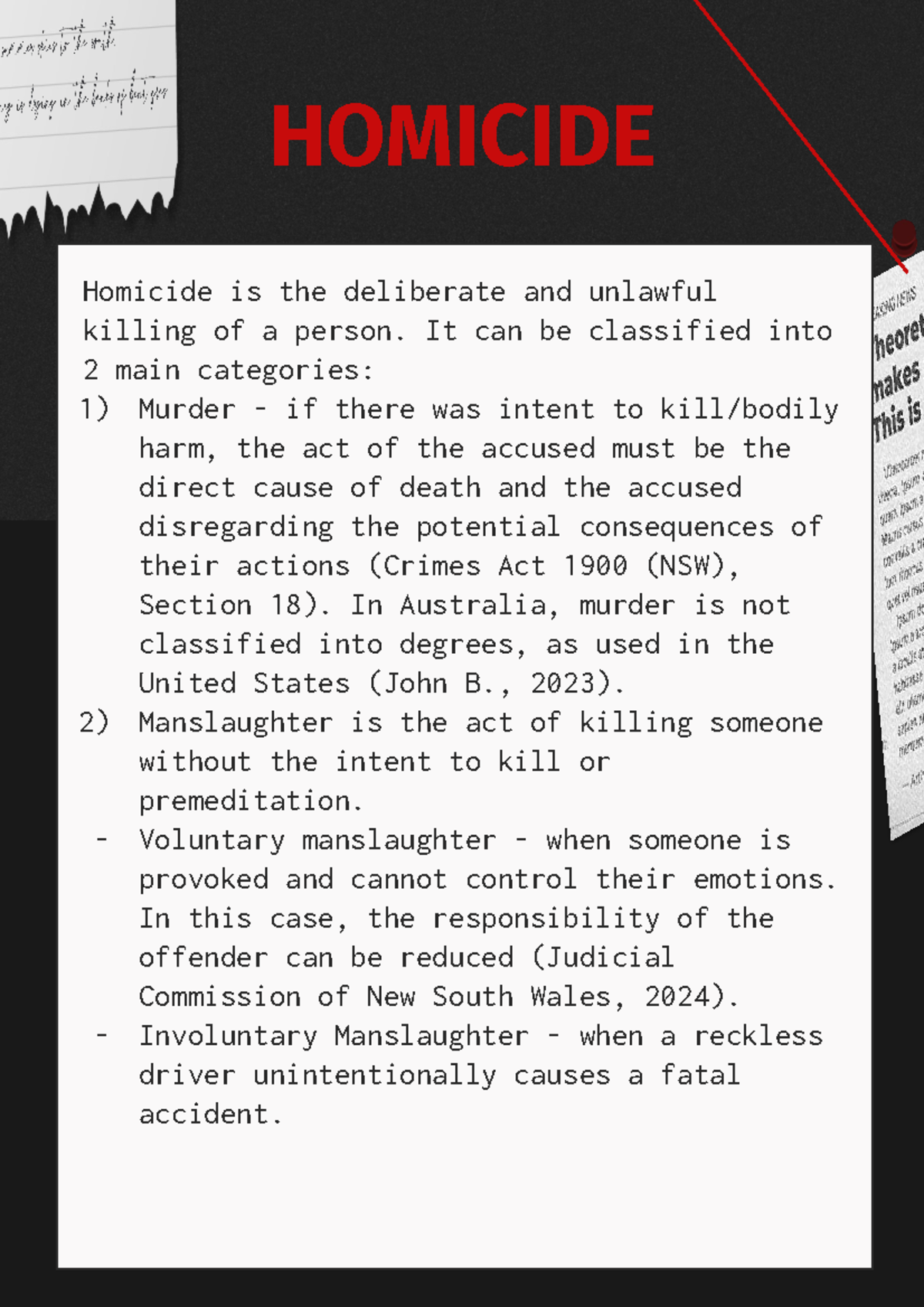 Assessment 3 Multimedia Infographic (Homicide) - HOMICIDE Homicide is ...