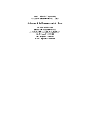 CIVE1210 - RMIT University - Steel Structures 2 - Studocu