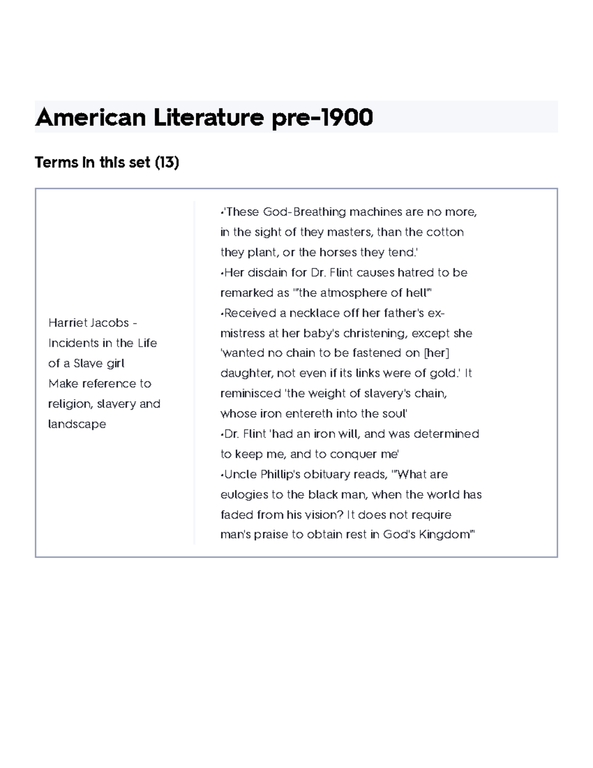American Literature pre-1900 Flashcards Quizlet - American Literature ...