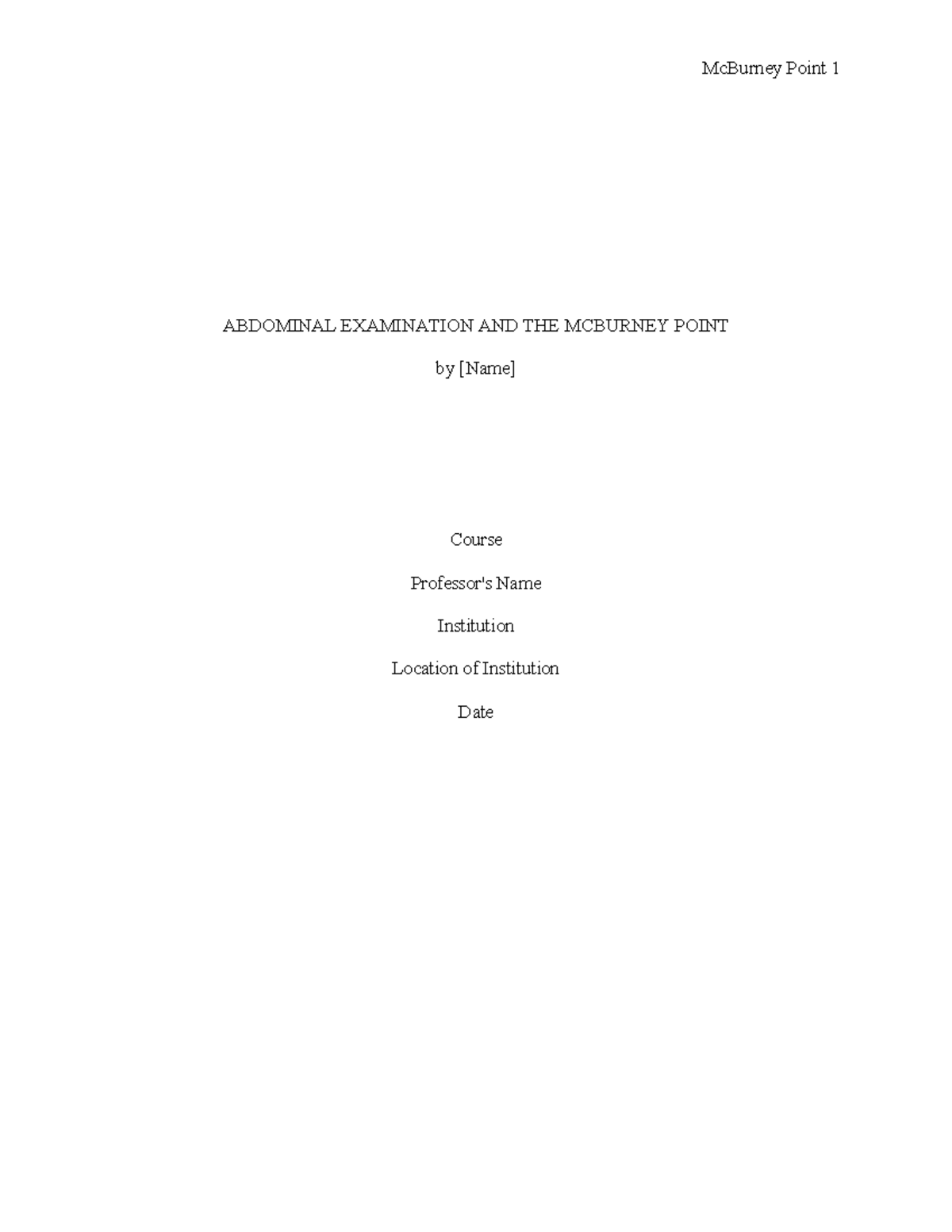 Abdominal Examination AND Mcburney Point - ABDOMINAL EXAMINATION AND ...