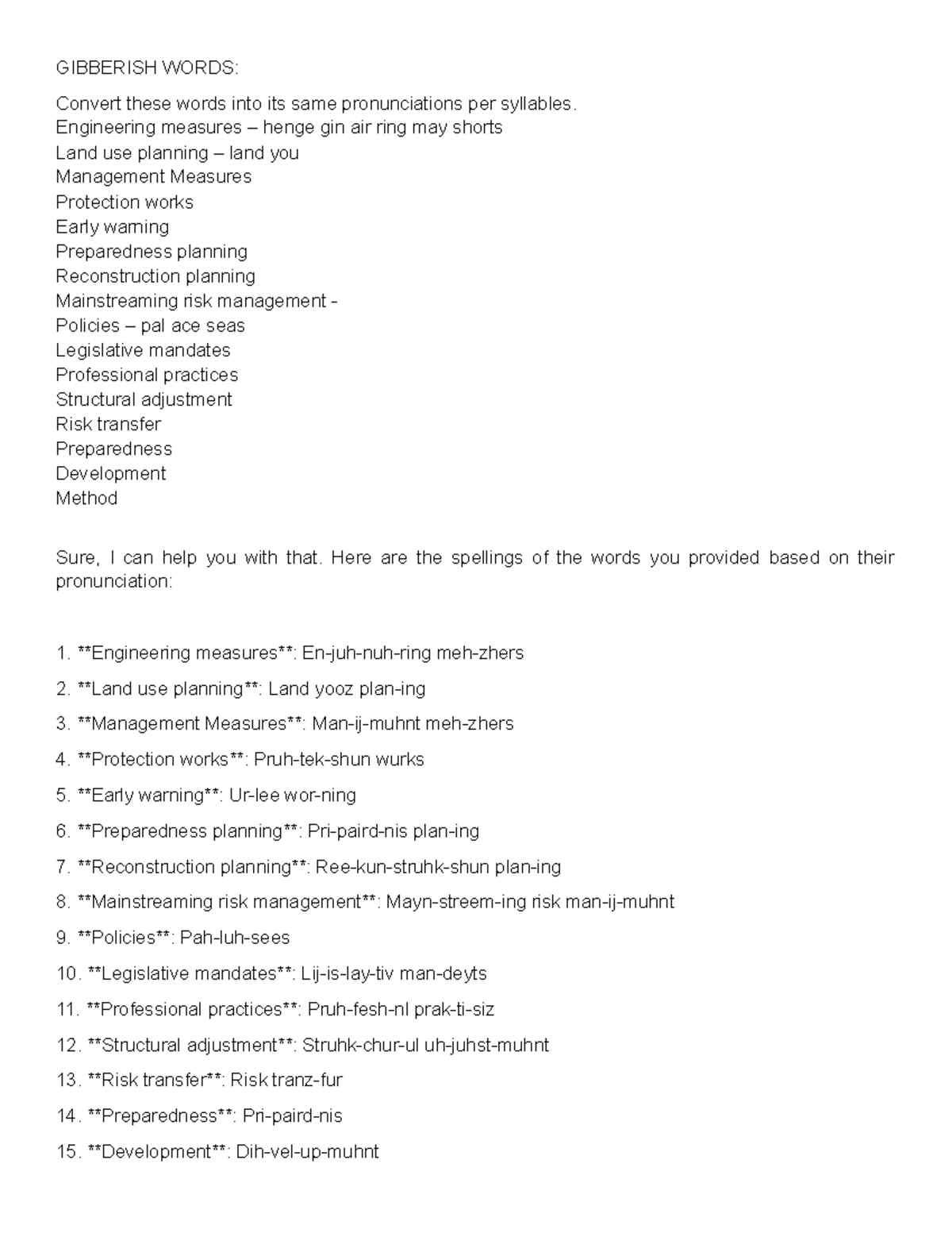 Gibberish Words - GIBBERISH WORDS: Convert these words into its same ...