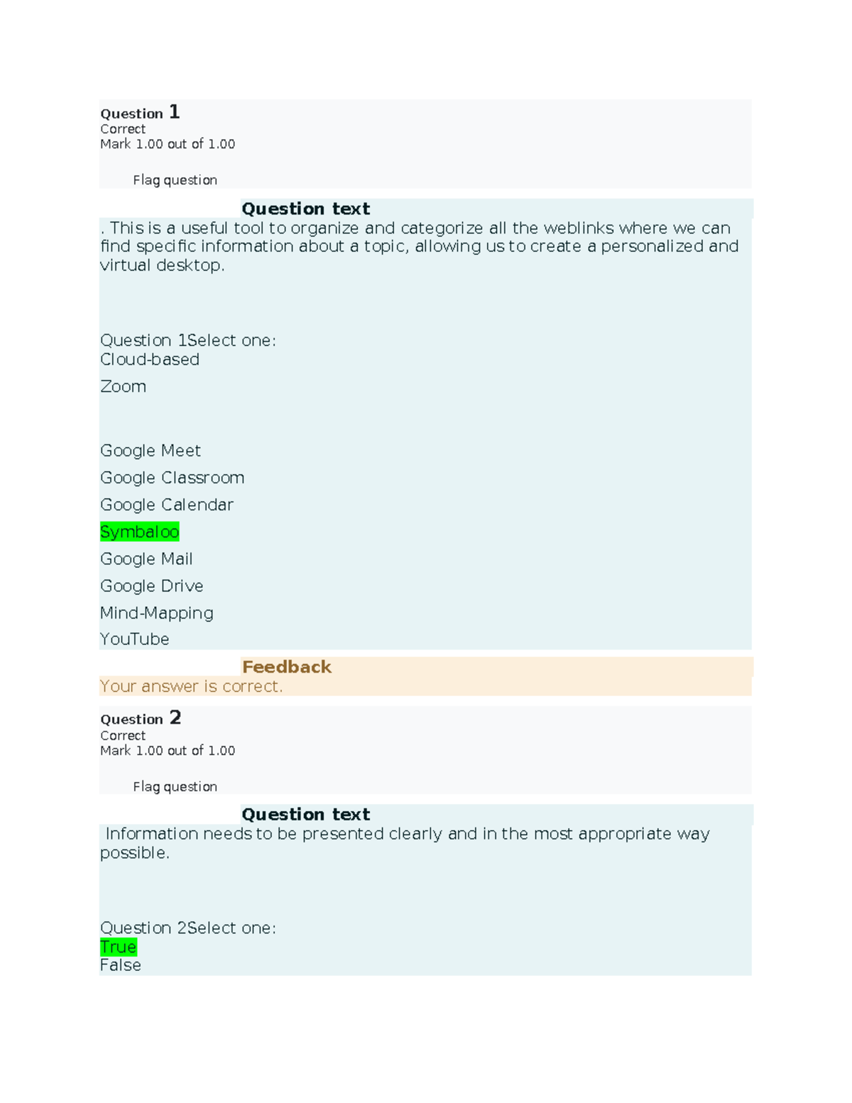 Language of the Internet in the 21st Century - Question 1 Correct Mark ...
