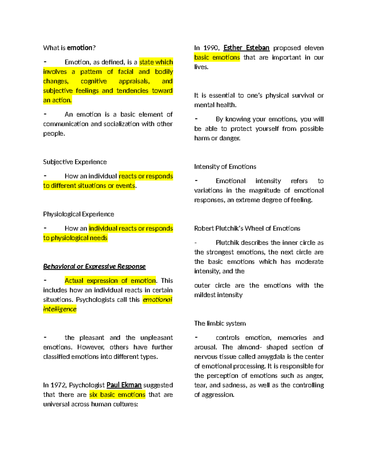 What is emotion - dsfsdafg - What is emotion? ⁃ Emotion, as defined, is ...