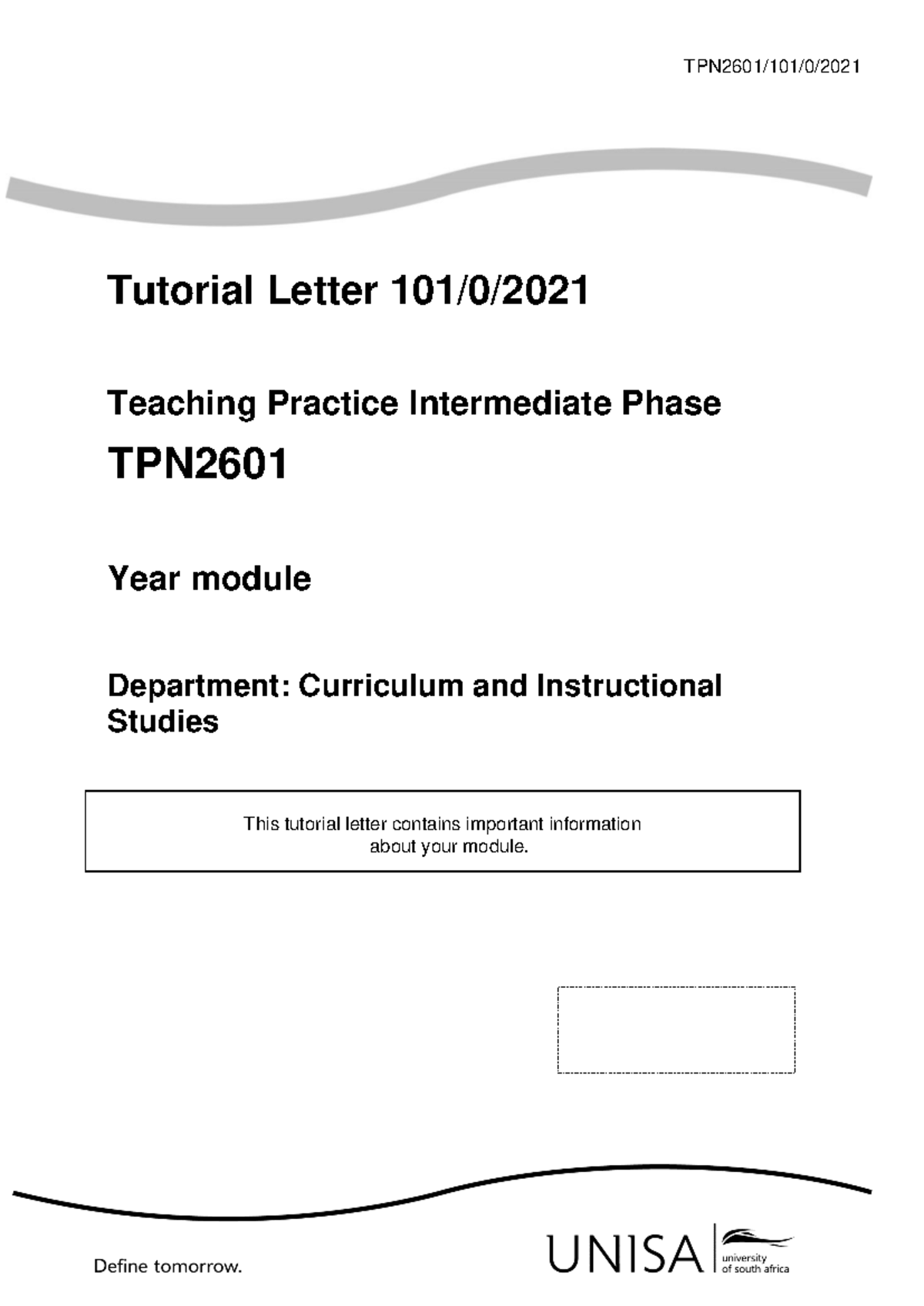 101 2021 0 b (6).pdf TPN 2601TUT101 - TPN2601/101/0/ Tutorial Letter ...