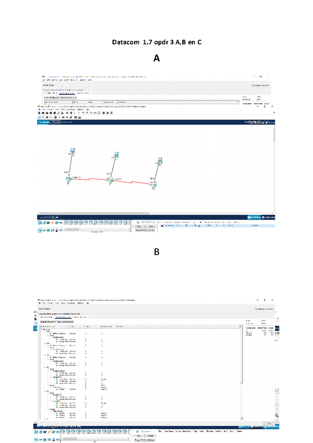 Datacom 1.7 Opdr 3 A,B en C - anatomie - Datacom 1 opdr 3 A,B en C A B ...
