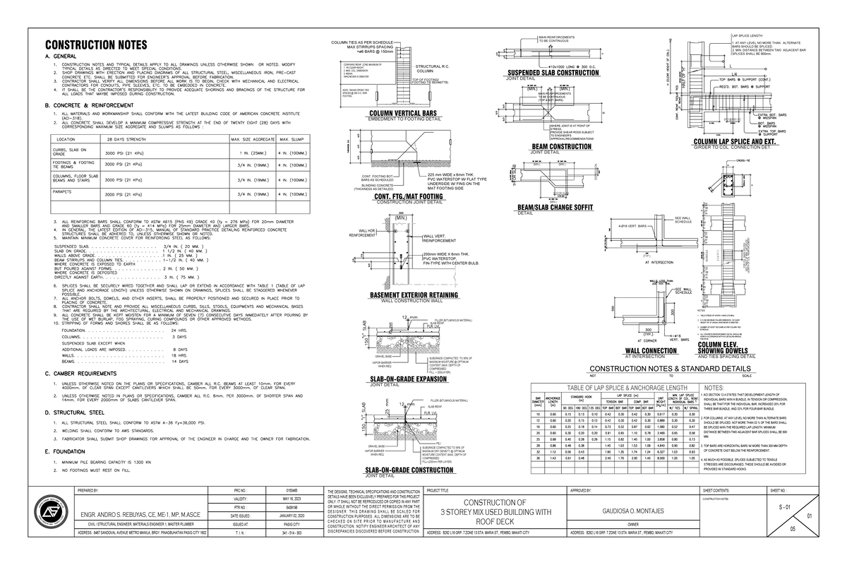 Structural PLAN 3 Storey - THE DESIGNS, TECHNICAL SPECIFICATIONS AND ...