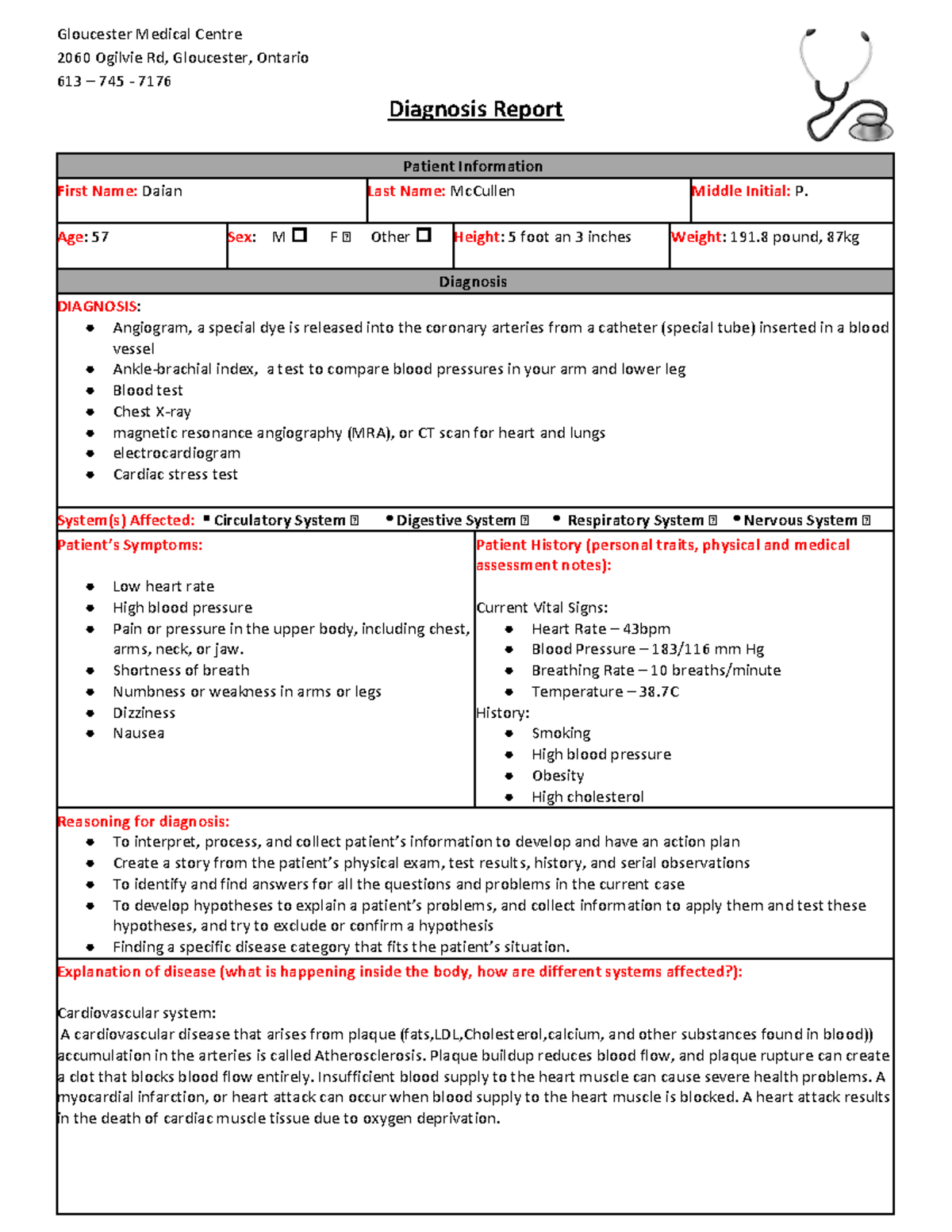 Diagnosis Report chem-gr11 - Gloucester Medical Centre 2060 Ogilvie Rd ...