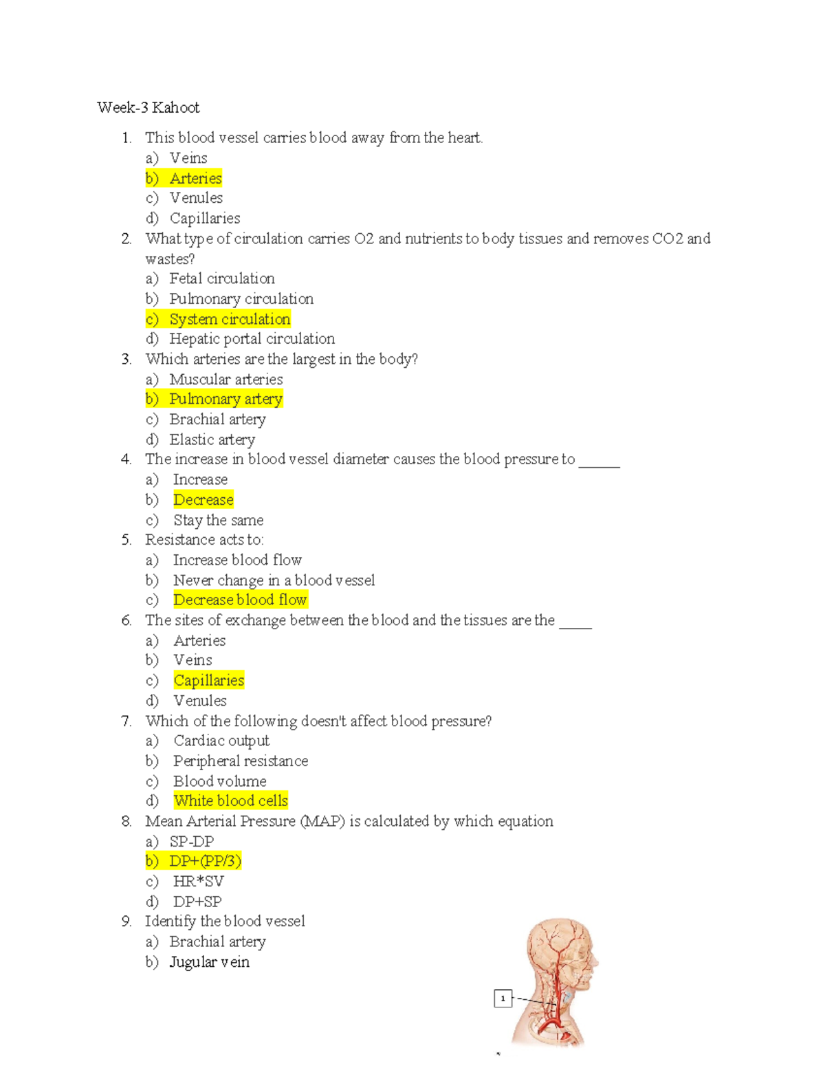 Week-3 Kahoot (1) BIO 255 - Week-3 Kahoot 1. This blood vessel carries ...