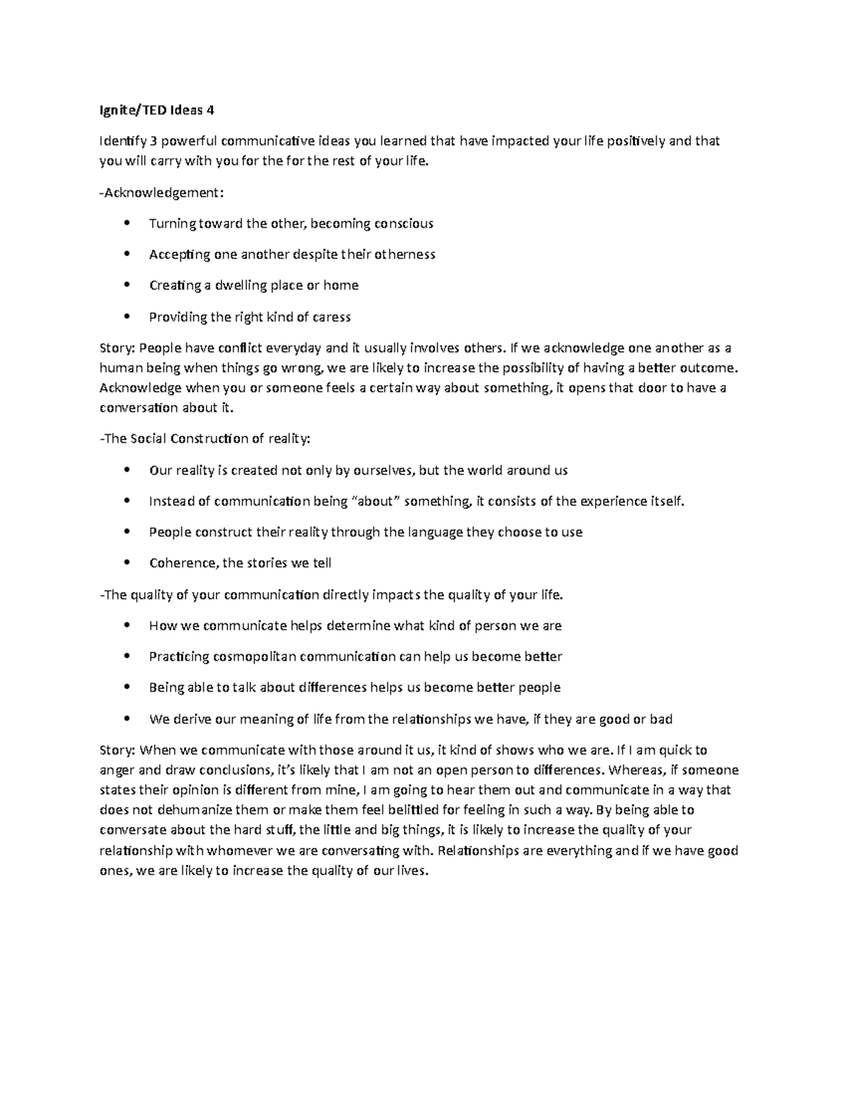 Ted Talk Ideas 4 - Ignite/TED Ideas 4 Identify 3 powerful communicative ...